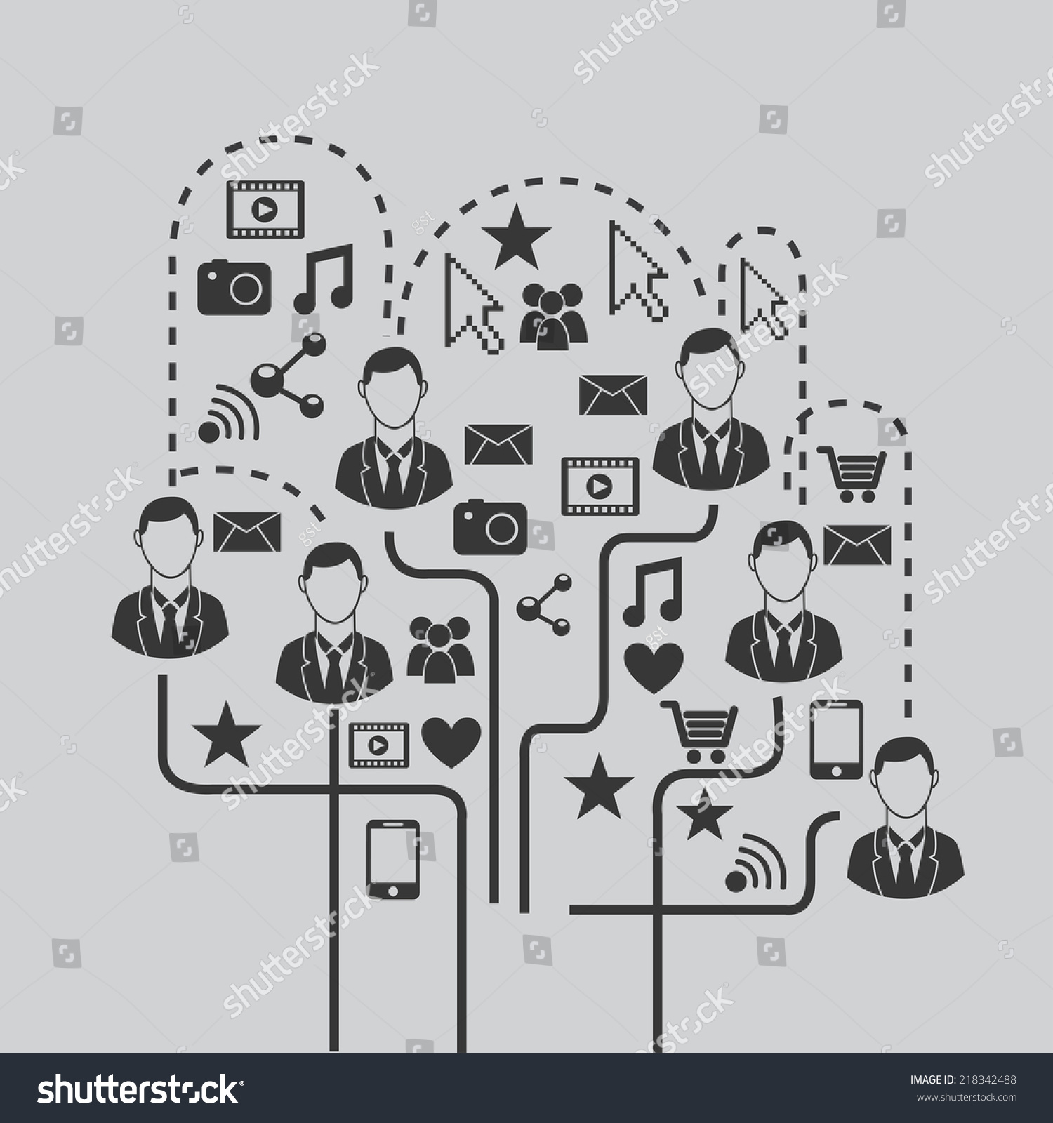 Network Graphic Design Vector Illustration Stock Vector (Royalty Free ...