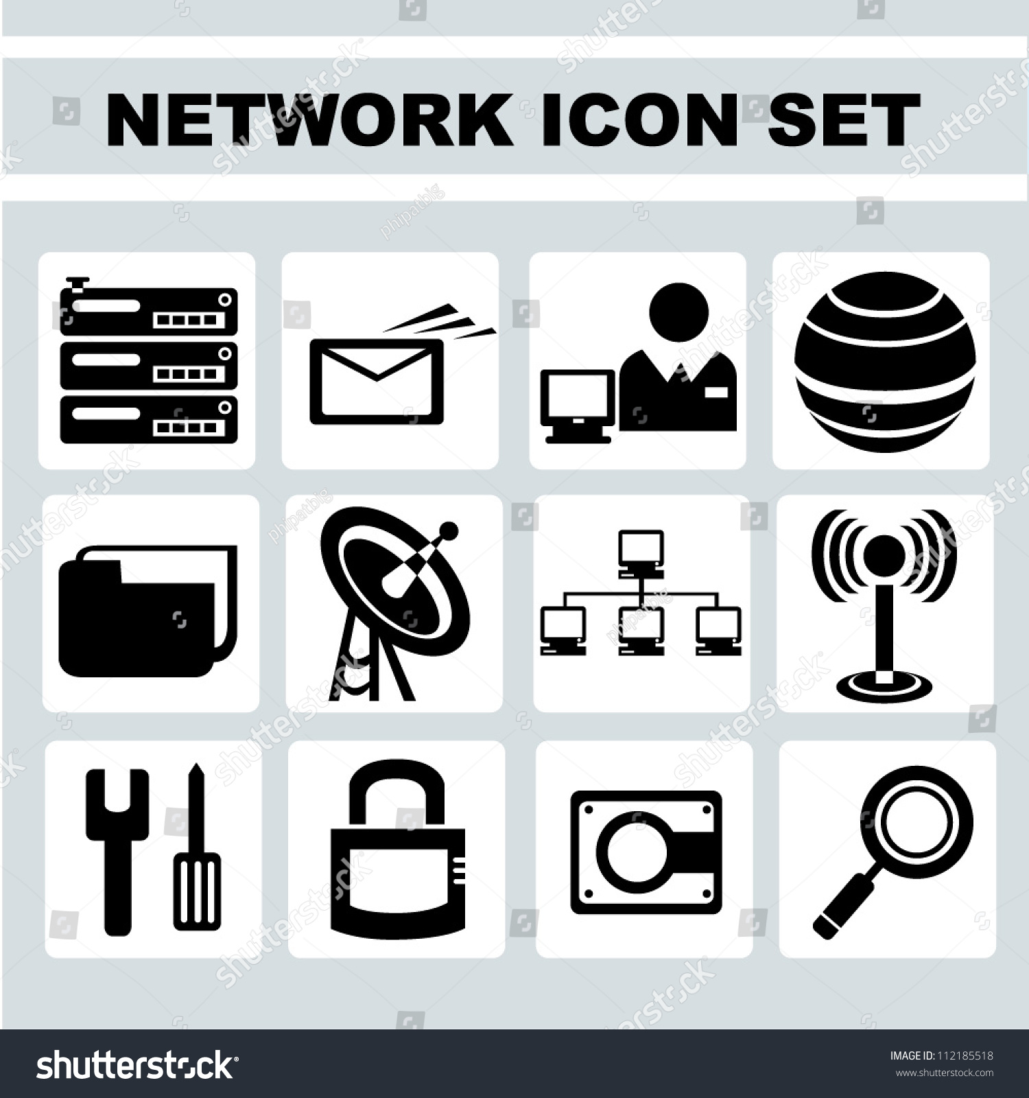Network Icon Set Www Stock Vector (Royalty Free) 112185518 | Shutterstock