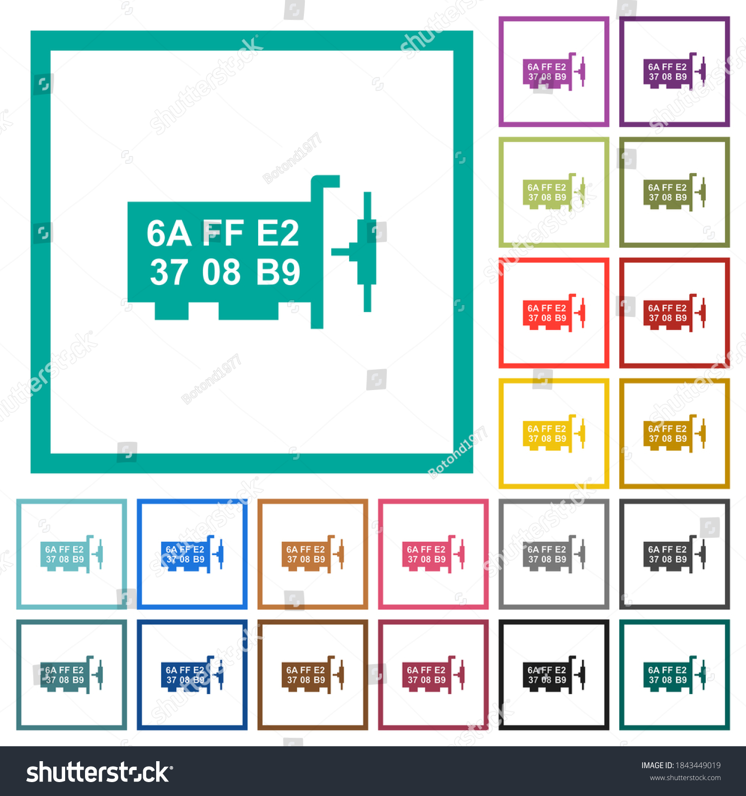 Network Mac Address Flat Color Icons Stock Vector (Royalty Free ...