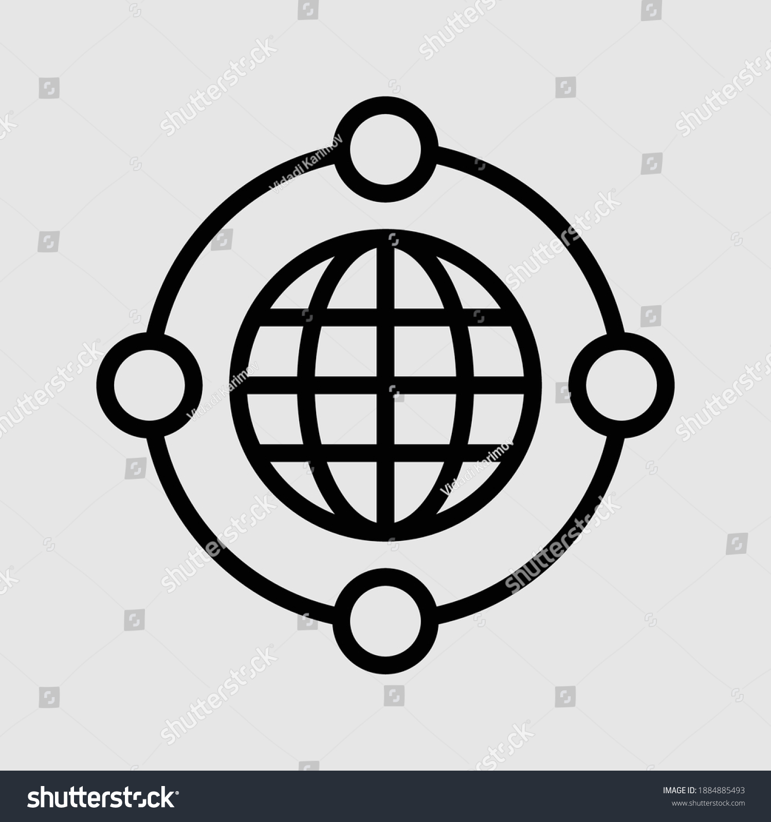 Network Outline Icon Isolated Vector Illustration Stock Vector (Royalty ...