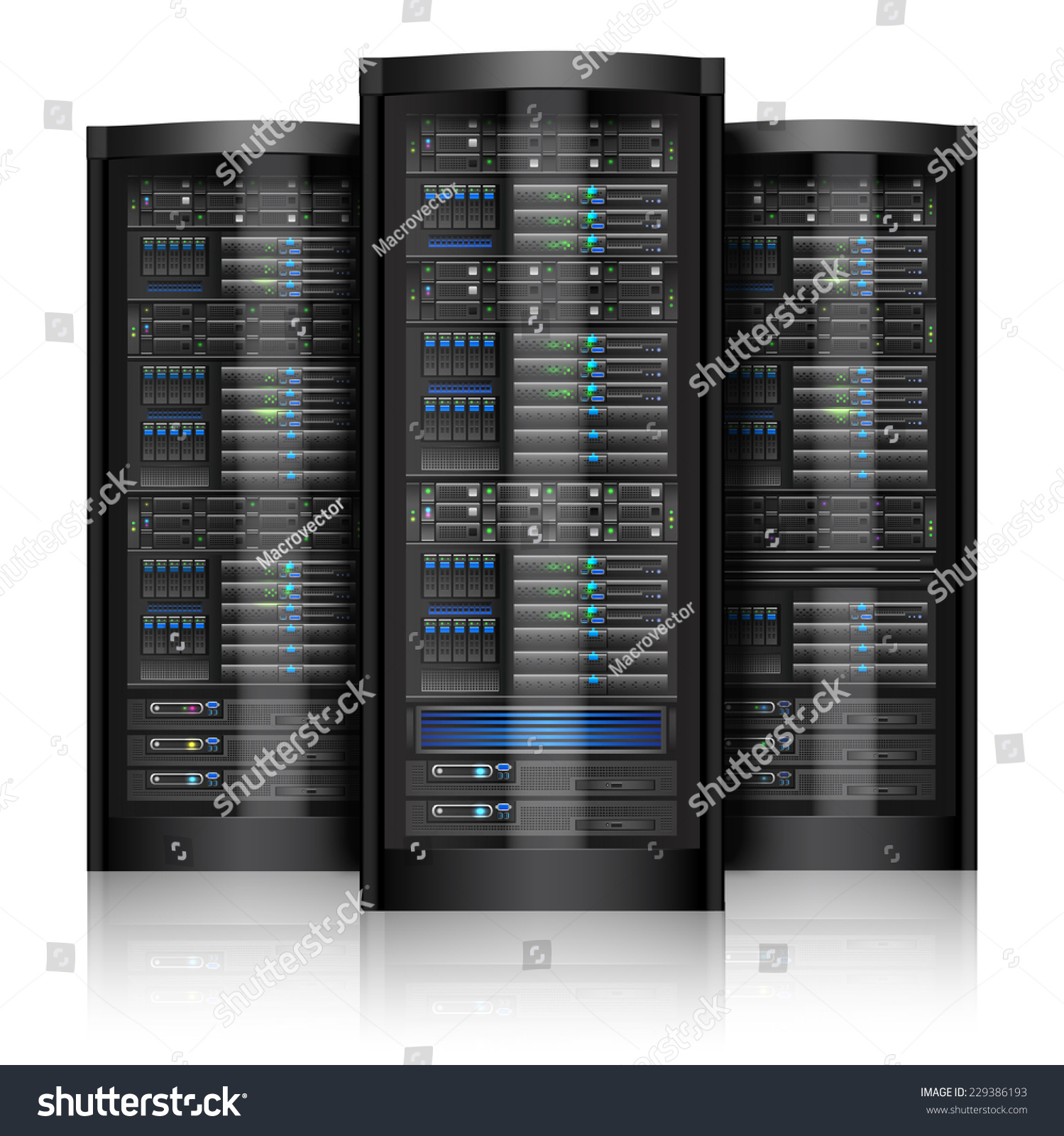 Network Servers Computer Hardware Technology Isolated Vector De Stock Libre De Regalías