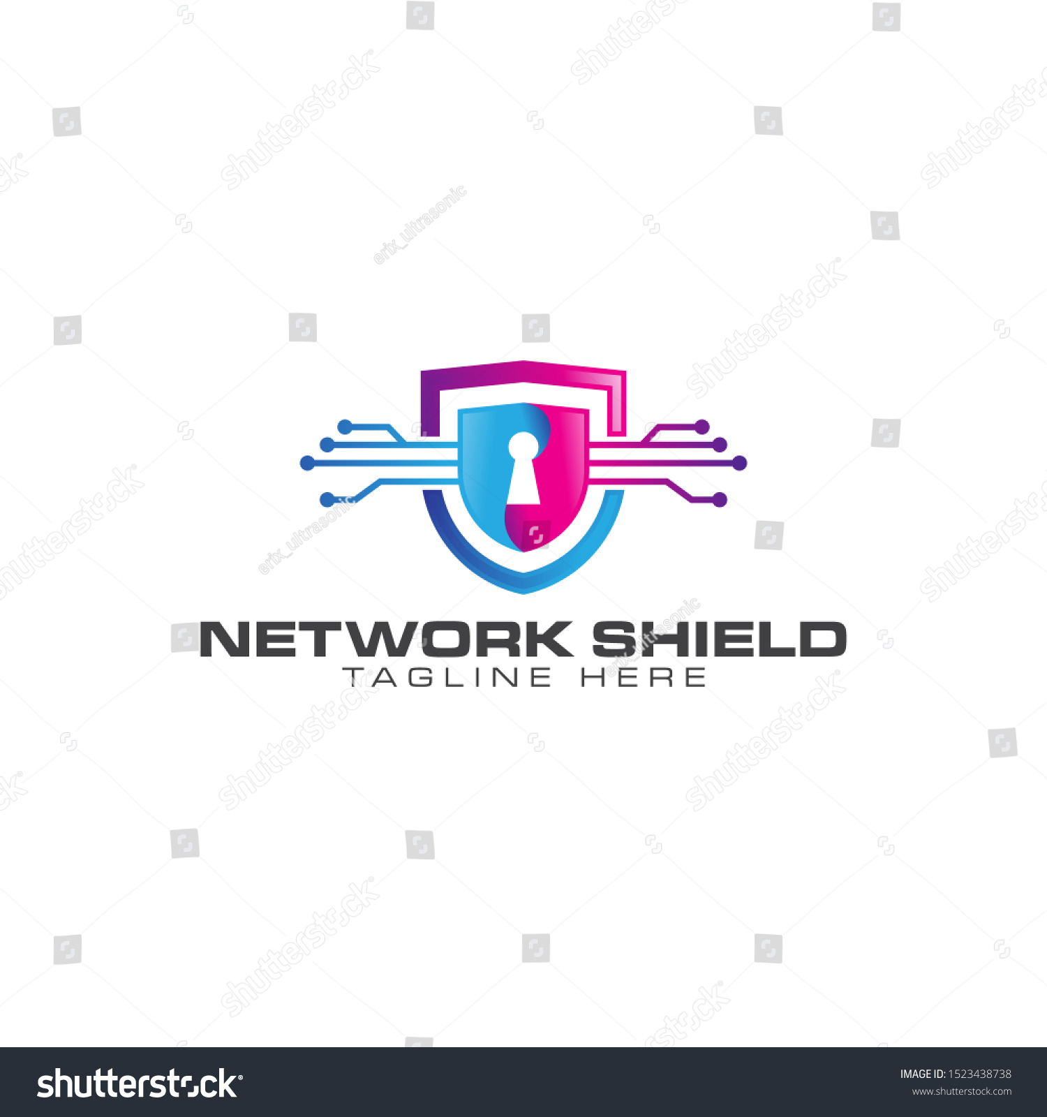 Network Shield Security Lock Logo Vector Stock Vector (Royalty Free ...