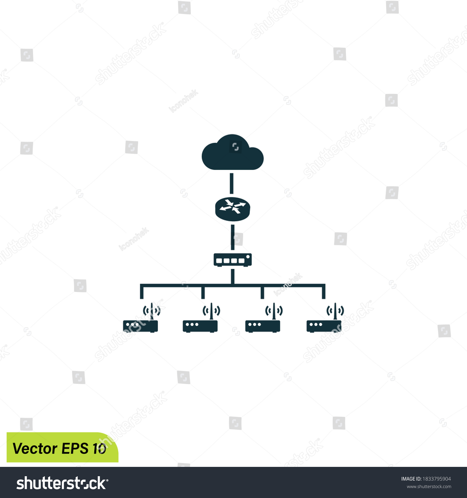Network Topology Icon Illustration Simple Design Stock Vector (Royalty ...