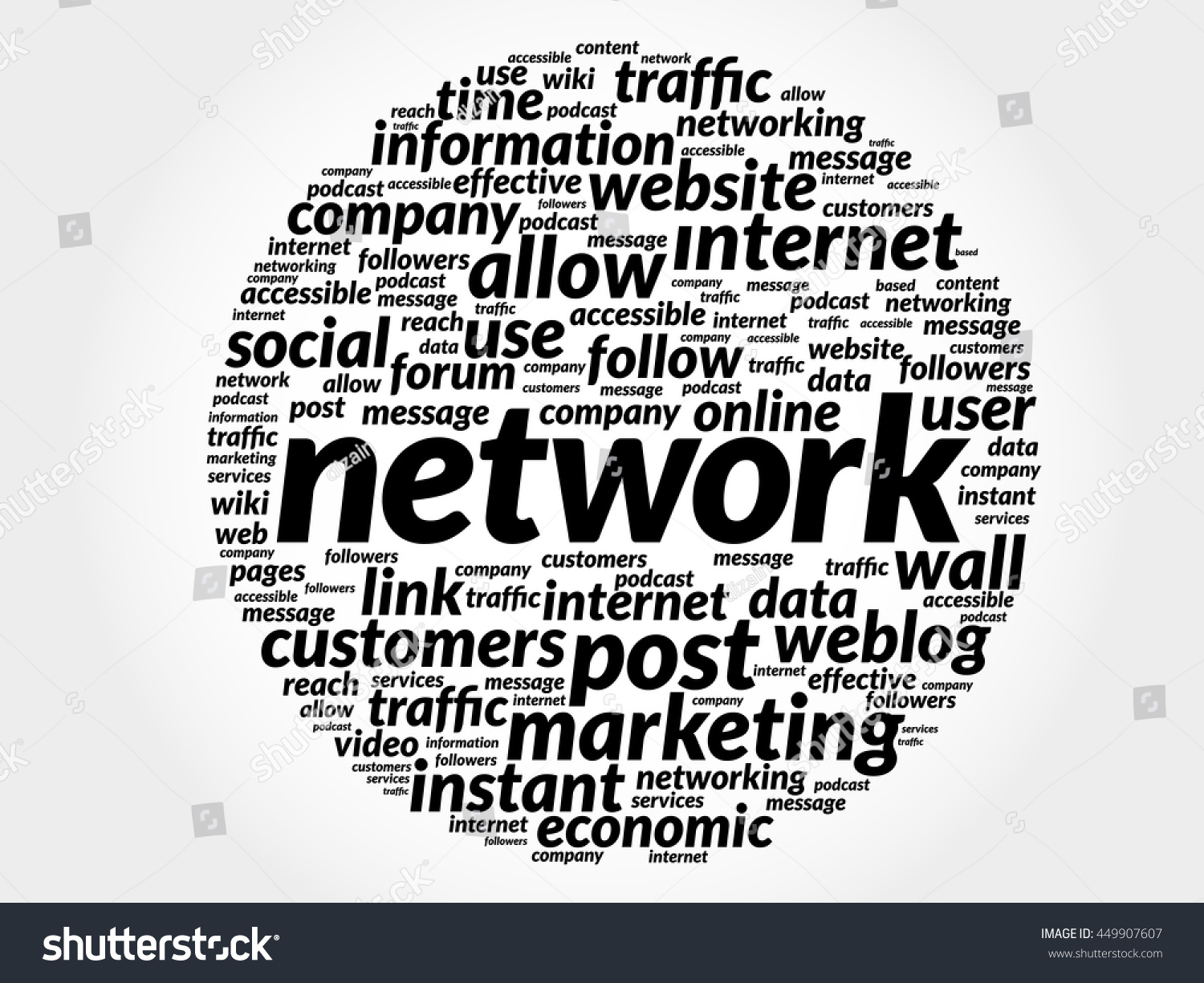 Network Word Cloud Collage Business Concept Stock Vector (Royalty Free ...