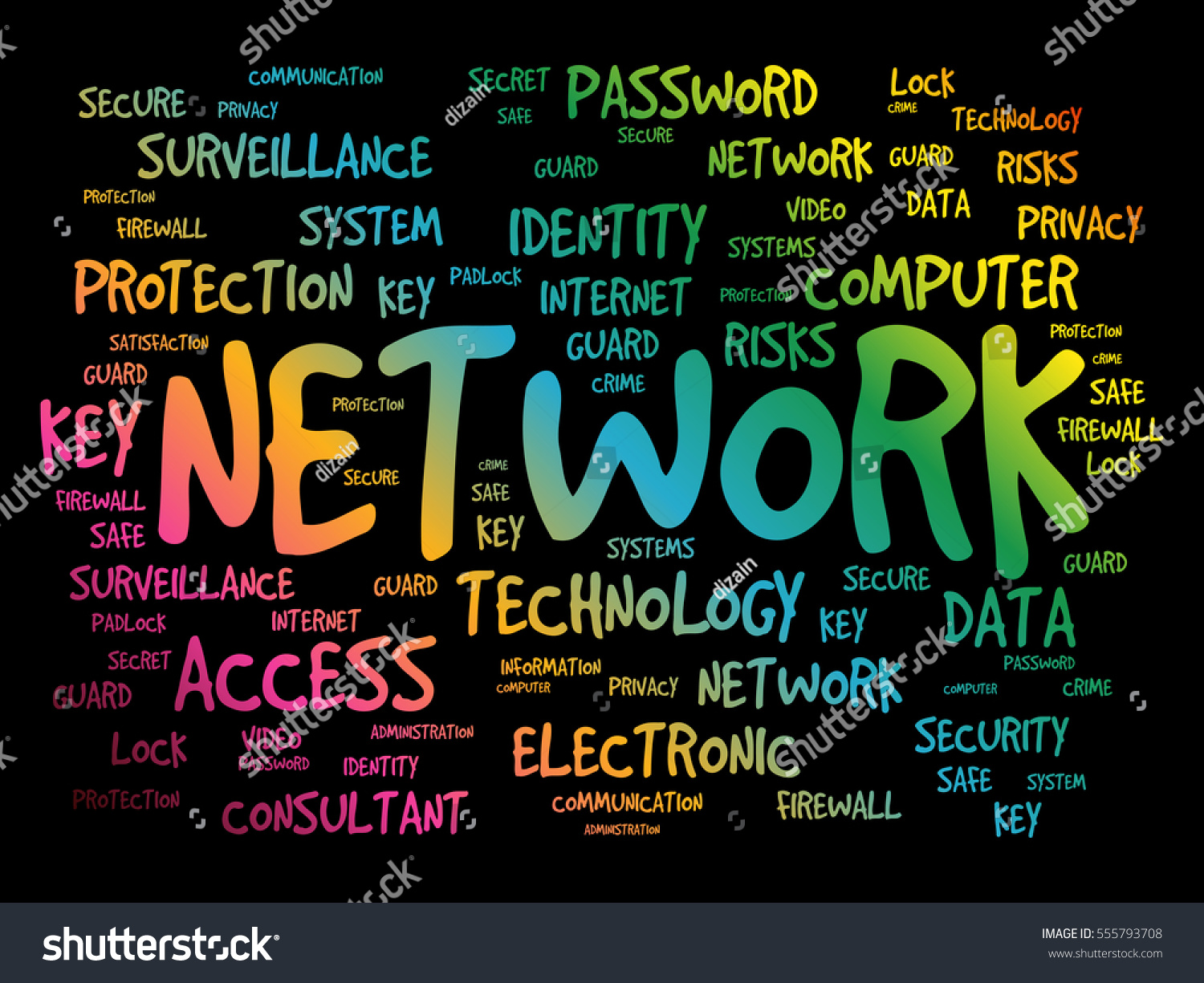 Network Word Cloud Collage Business Concept Stock Vector (Royalty Free ...