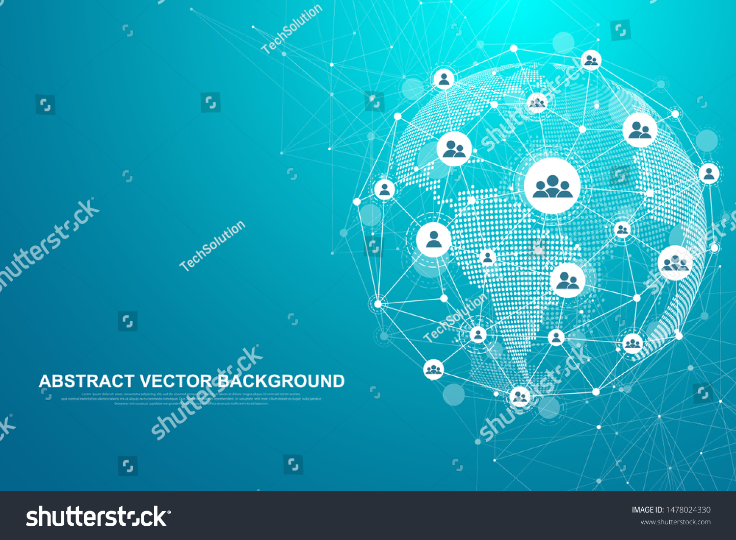 Networking Connection Concept Abstract Technology Global: เวกเตอร์สต็อก ...