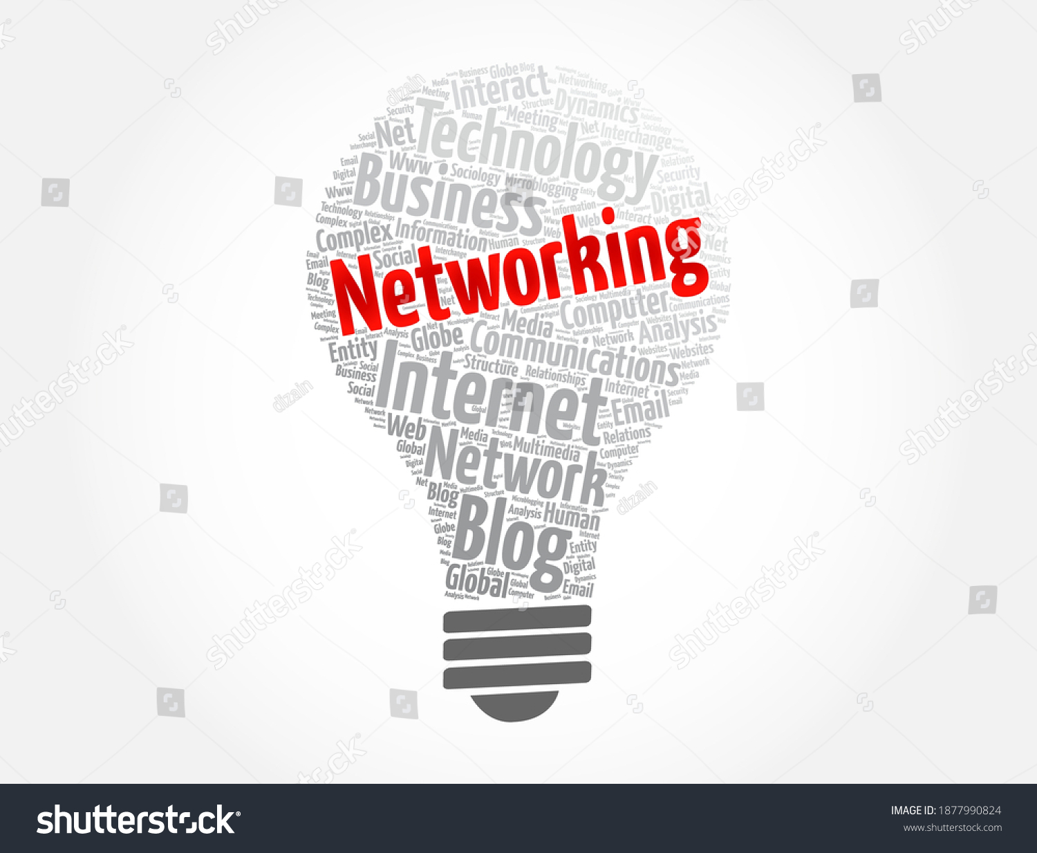 Networking Light Bulb Word Cloud Collage Stock Vector (Royalty Free ...