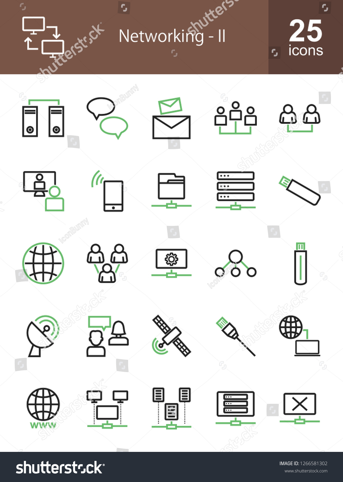Networking Line Icons: vector de stock (libre de regalías) 1266581302