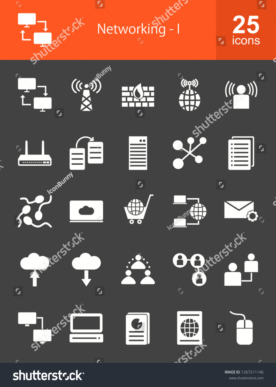 Networking Line Icons Stock Vector (Royalty Free) 1267211146 | Shutterstock