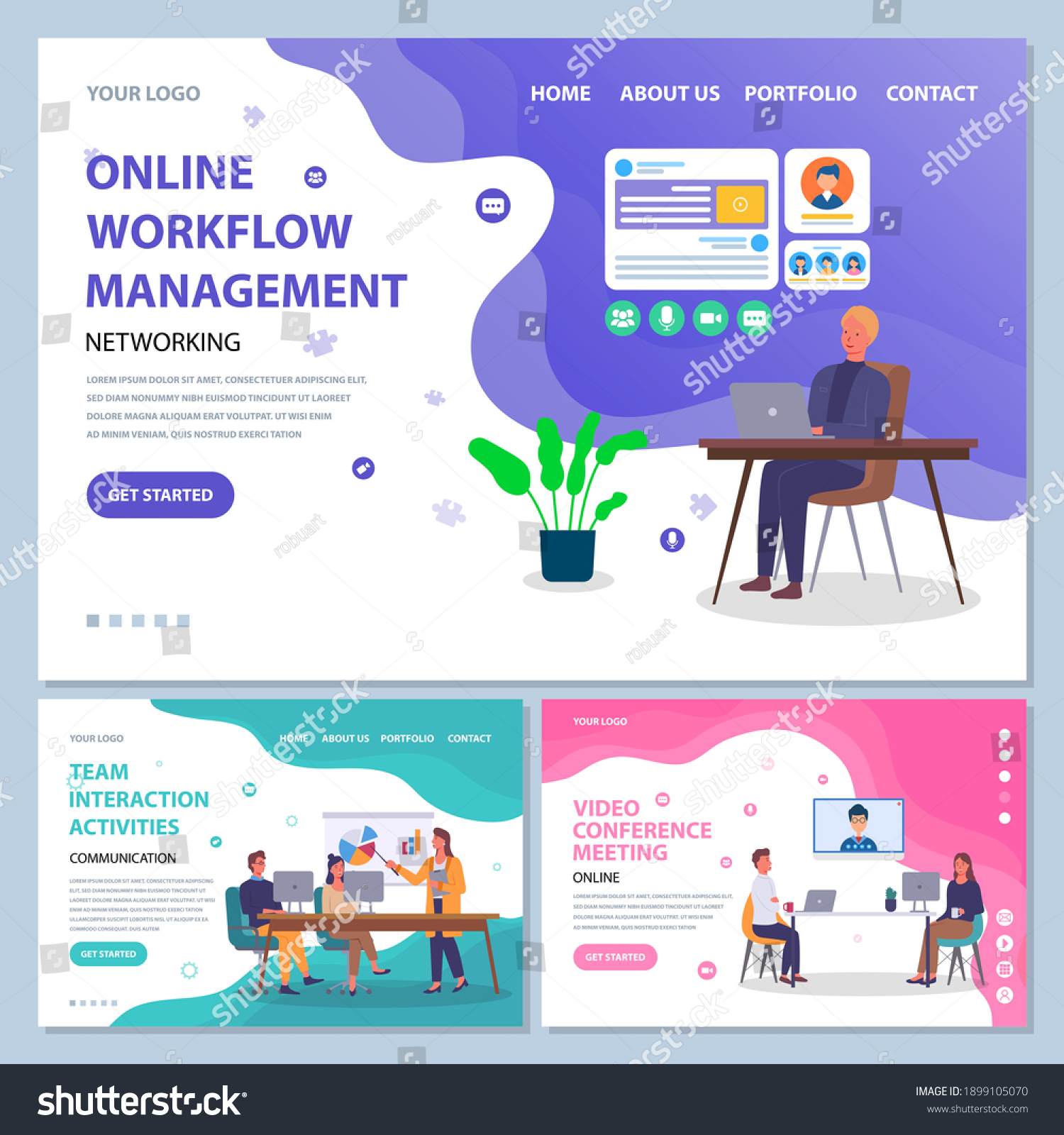 Networking Online Workflow Management Team Interaction Stock Vector ... Networking Online Workflow Management Team Interaction Stock Vector ...