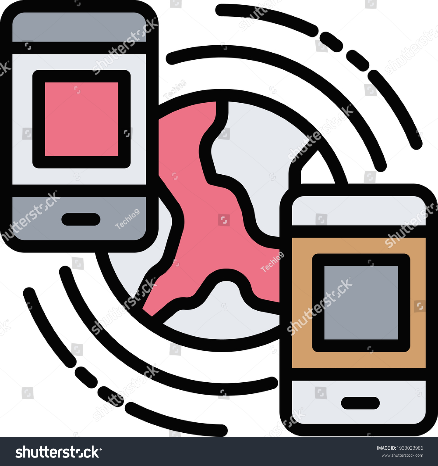 Networking Sharing Filled Outline Useable Icons Stock Vector (Royalty ...