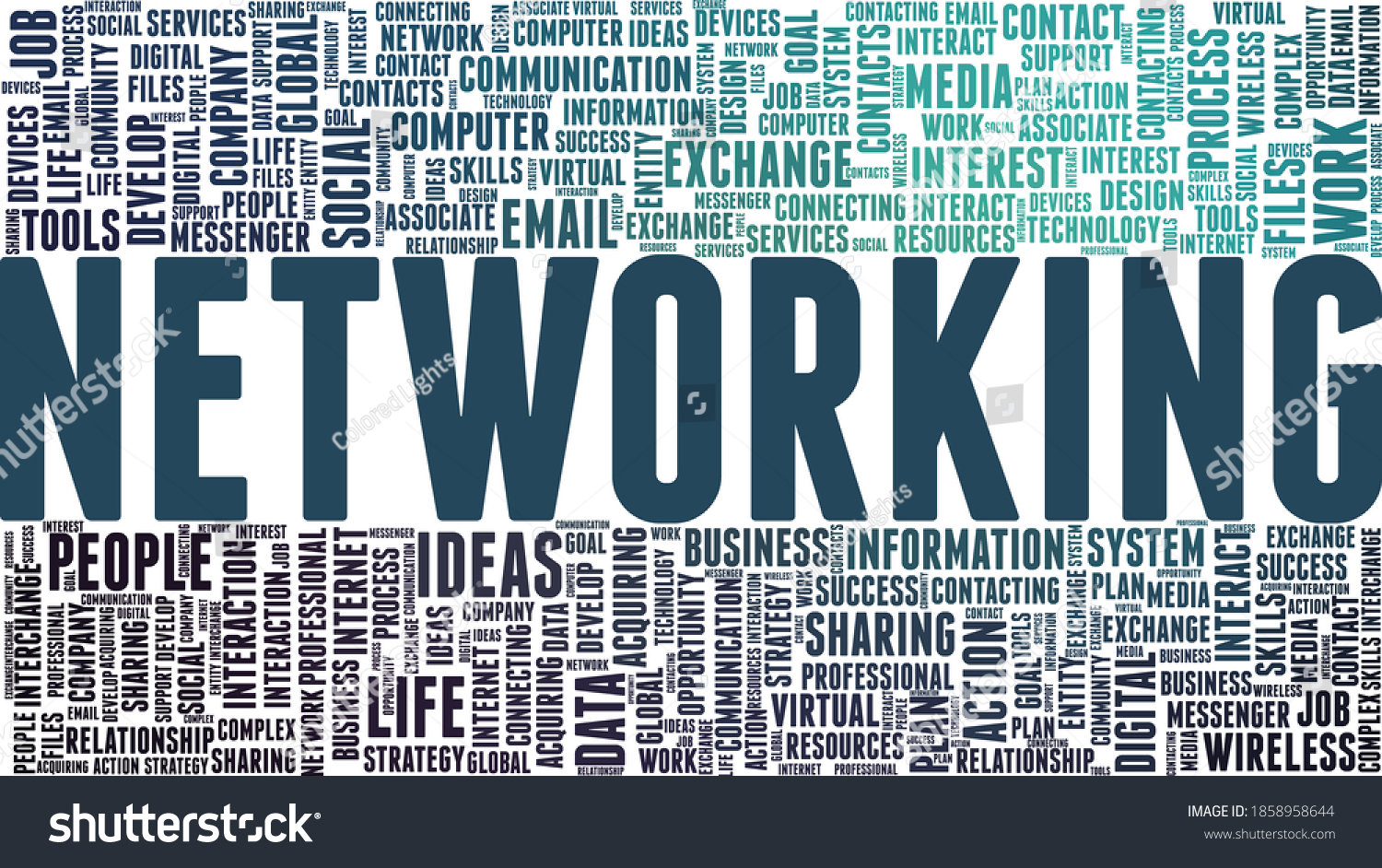 Networking Vector Illustration Word Cloud Isolated: เวกเตอร์สต็อก (ปลอด ...