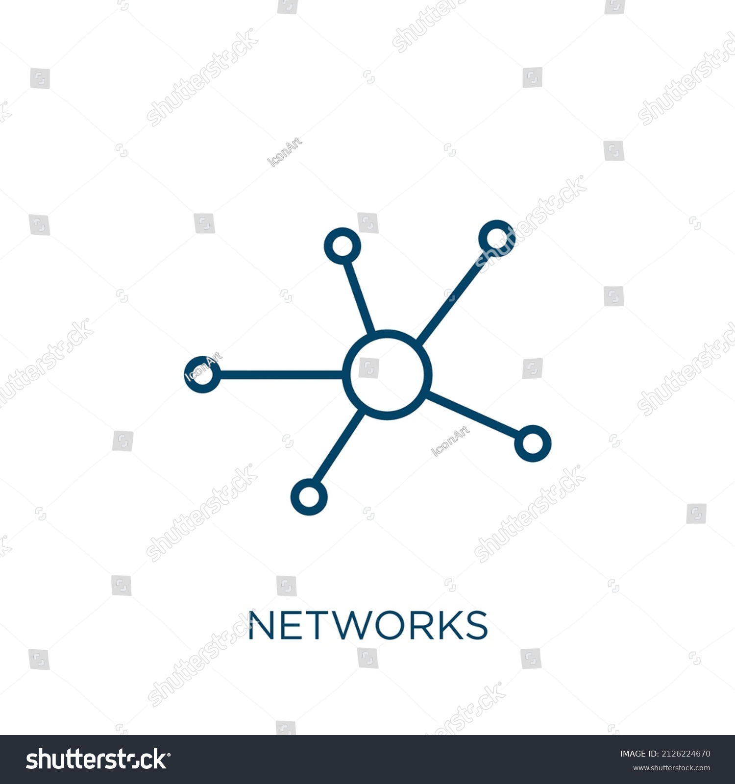 Networks Icon Thin Linear Networks Outline Stock Vector (Royalty Free ...