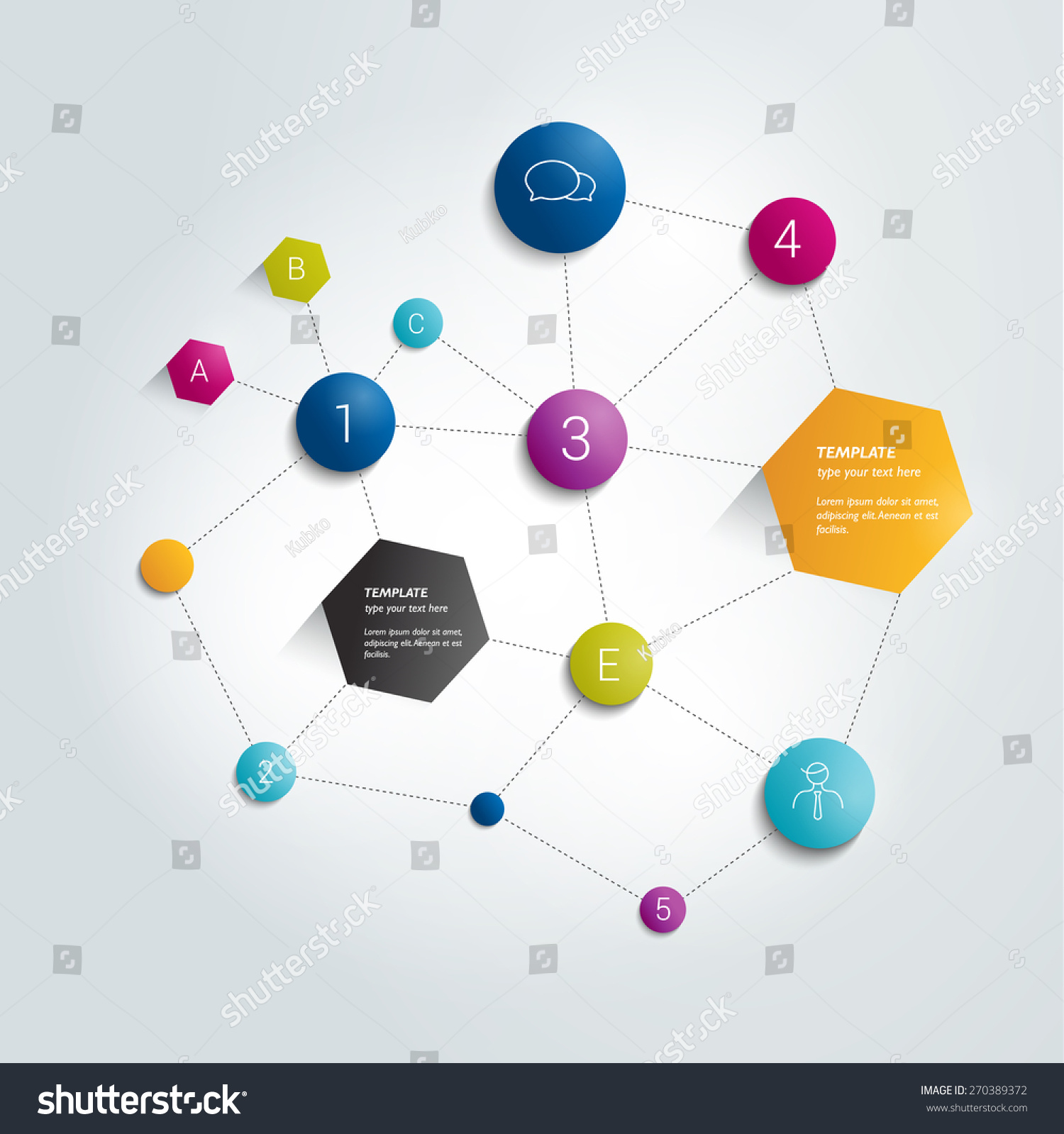 Networt Circle Flow Chart Infographics Flowchart Stock Vector (Royalty ...