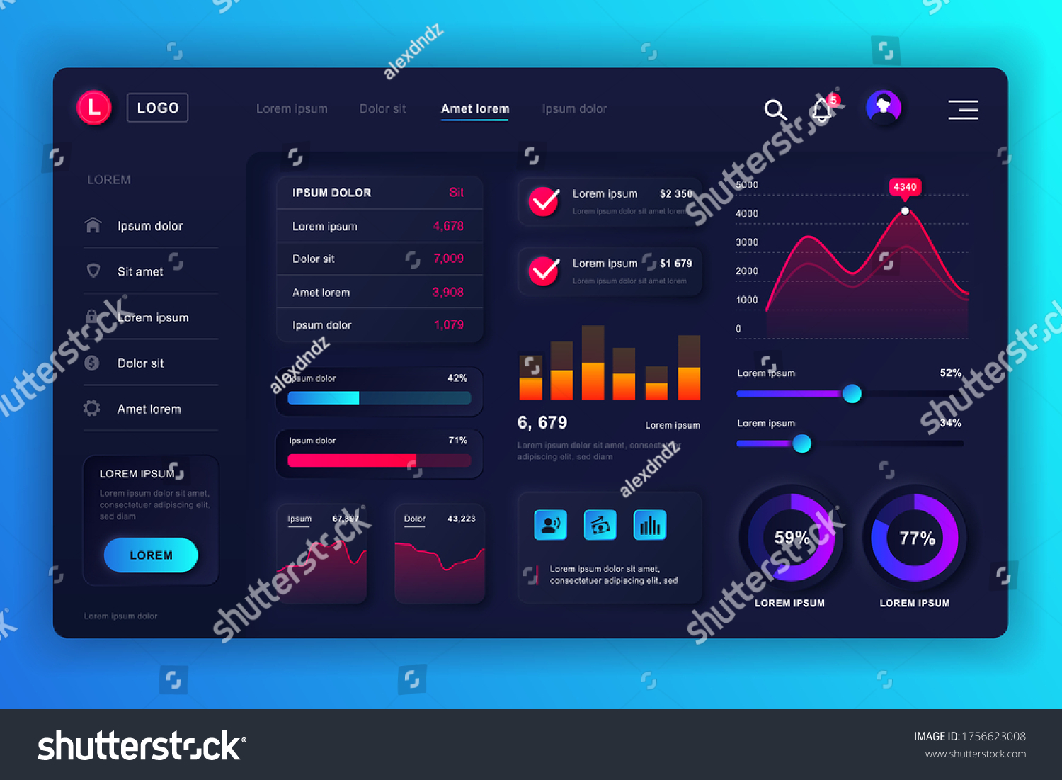 Kit de interfaz de usuario de: vector de stock (libre de regalías ...