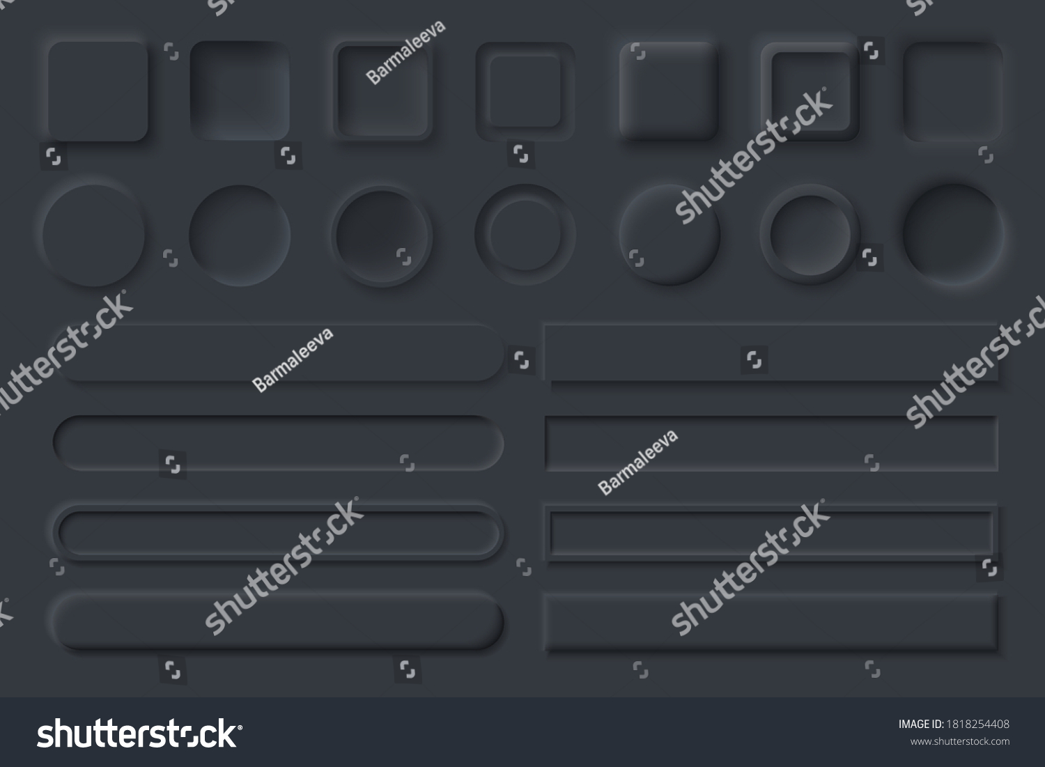 Neumorphic Ui Ux Black User Interface Stock Vector (Royalty Free ...