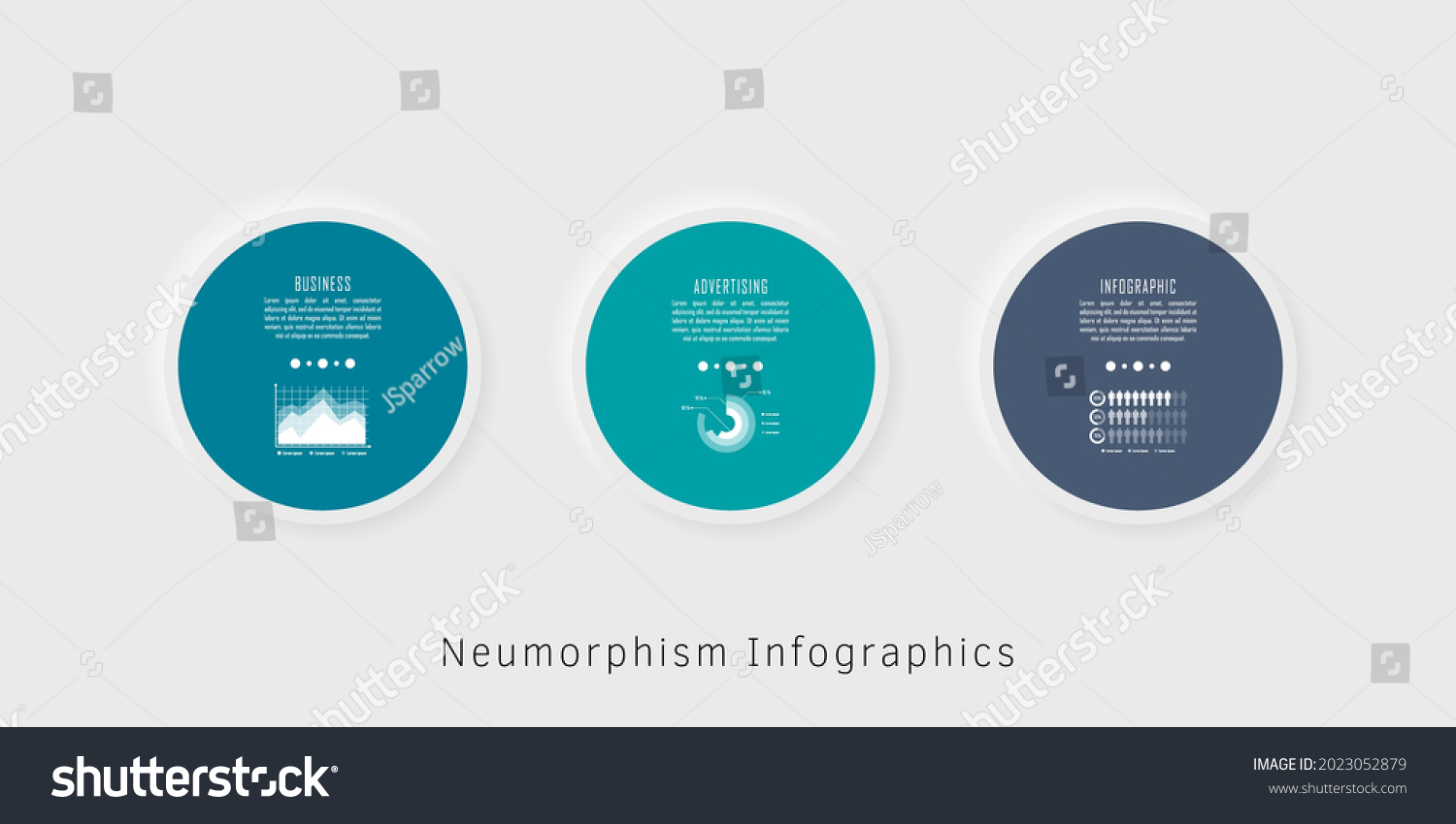 Neumorphism Infographics Template Chart Diagram Web Stock Vector ...