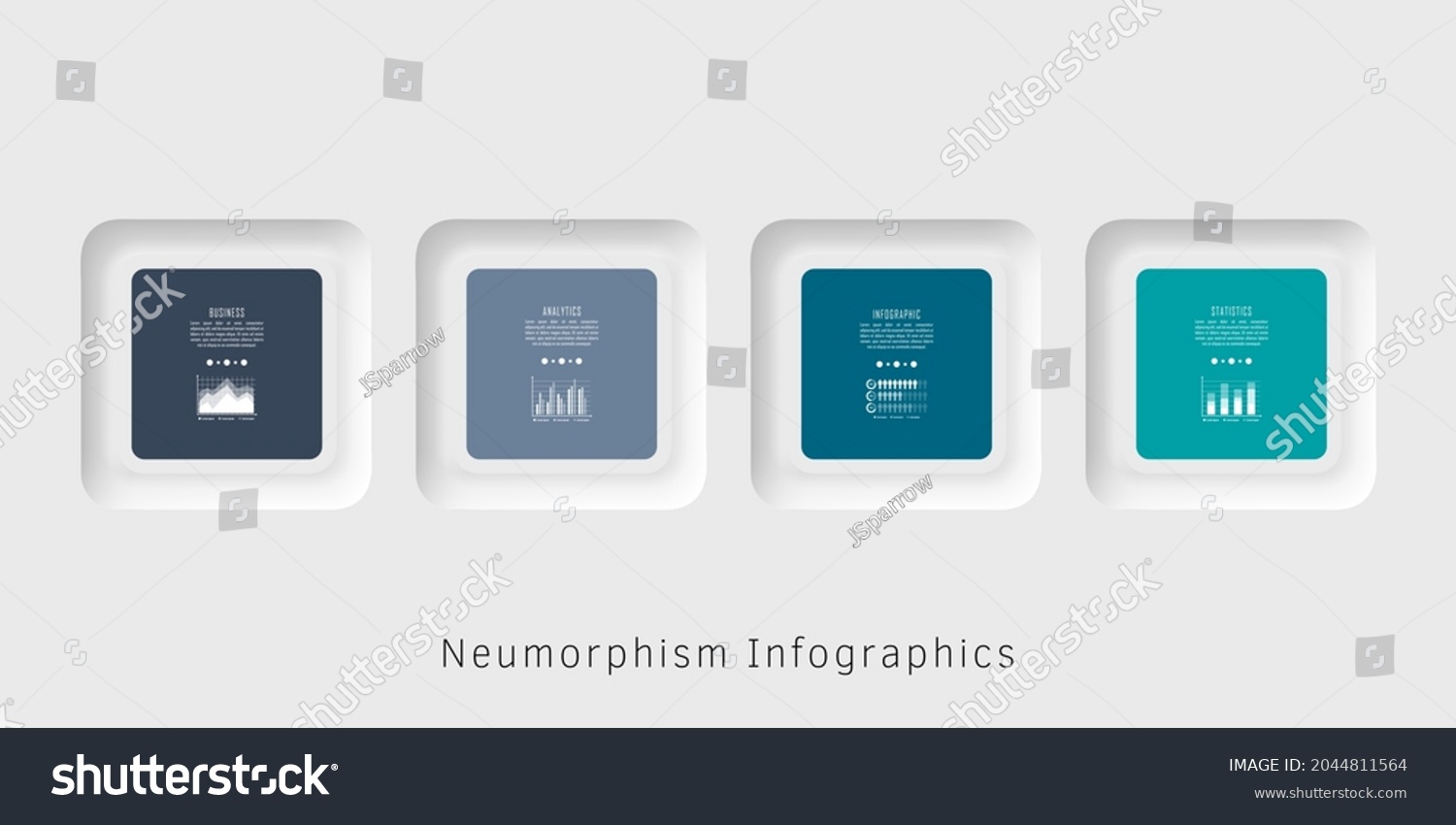 Neumorphism Infographics Template Chart Diagram Web Stock Vector ...