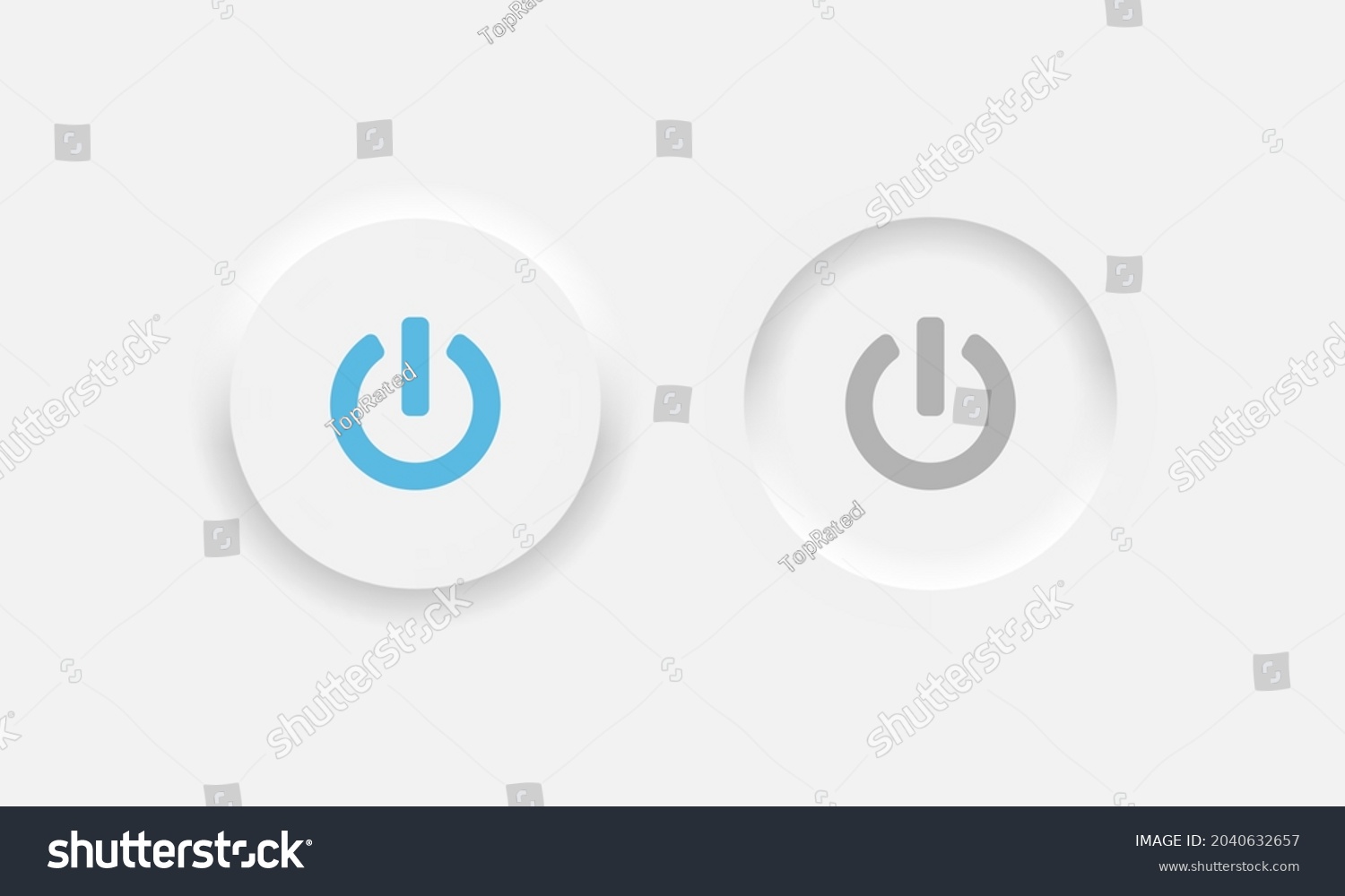 Neumorphism On Off Round Shape Power Stock Vector (Royalty Free ...
