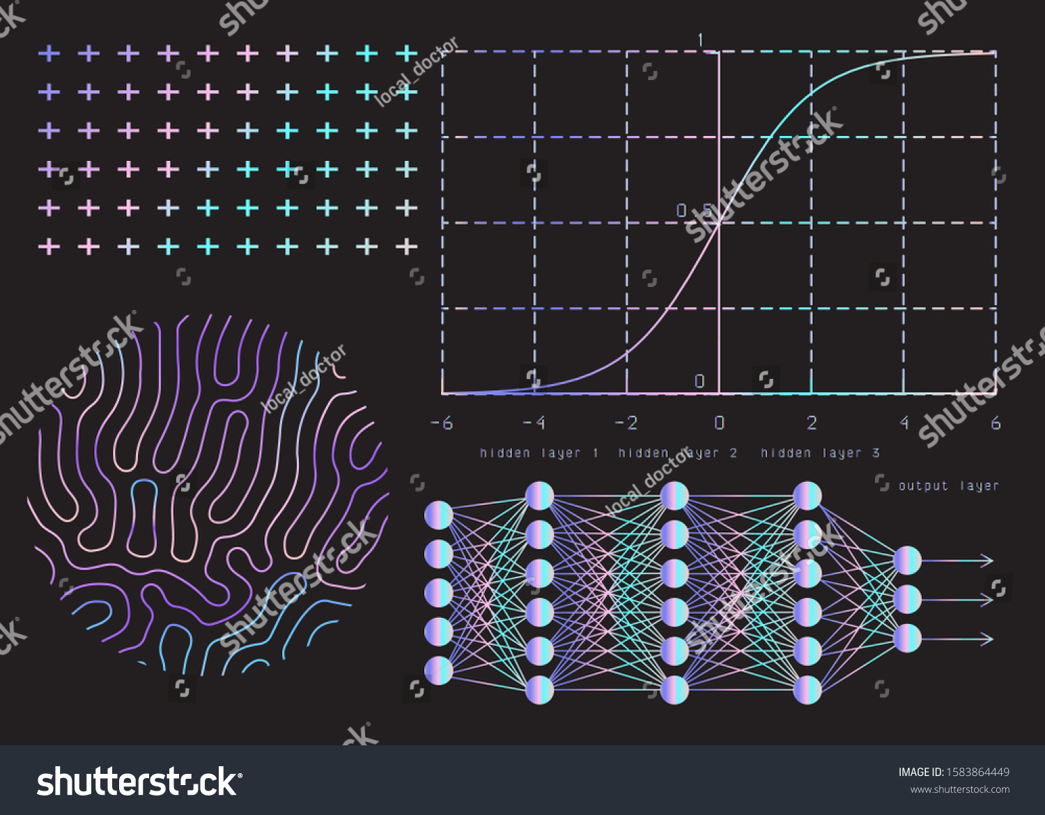 Neural Network Graphic Scheme Softmax Normalized: vector de stock ...