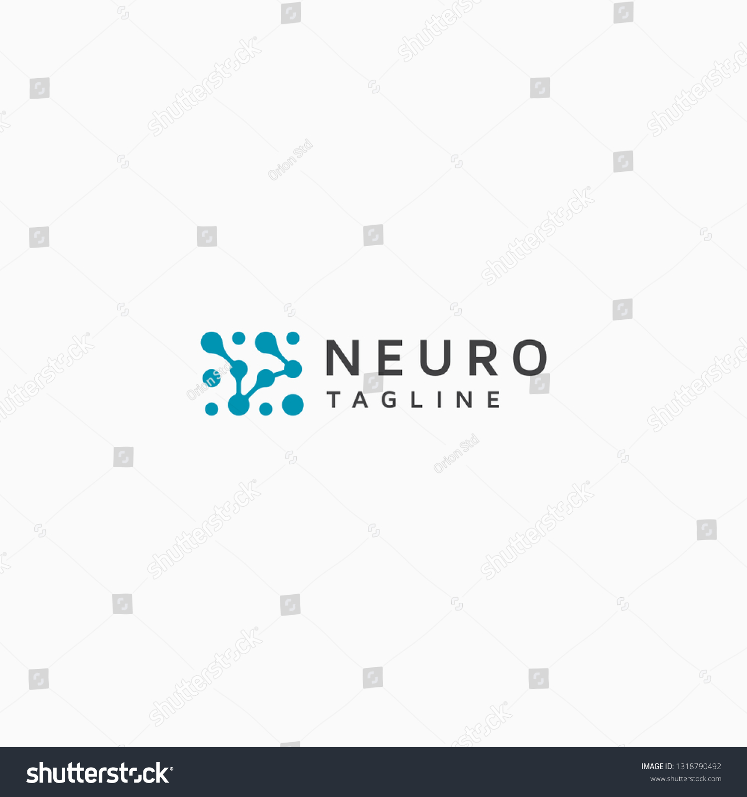 Neuro Logo Design Concept Tech Neuron Stok Vektör (Telifsiz) 1318790492