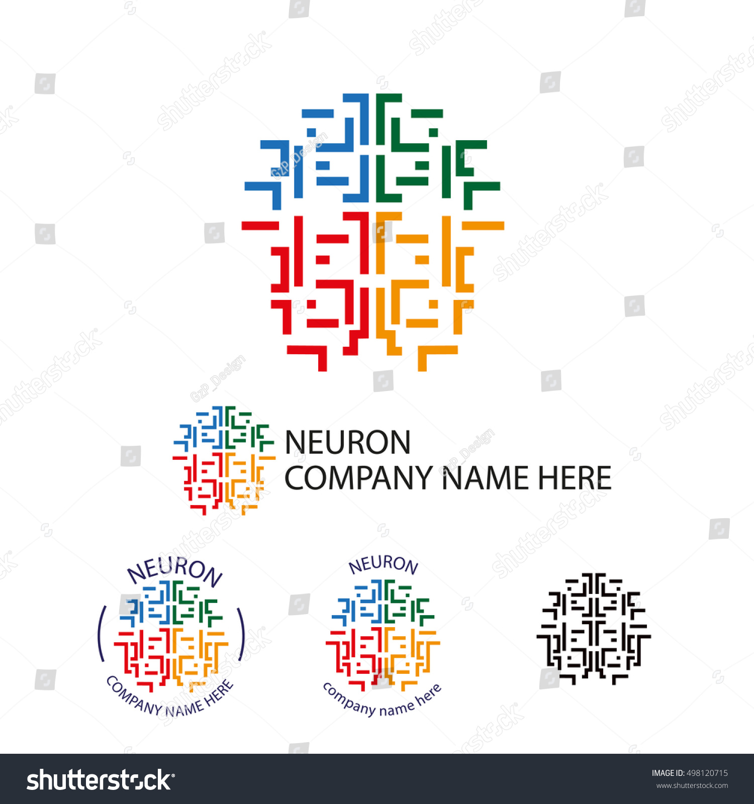 logo de neurona, logo del cerebro: vector de stock (libre de regalías ...