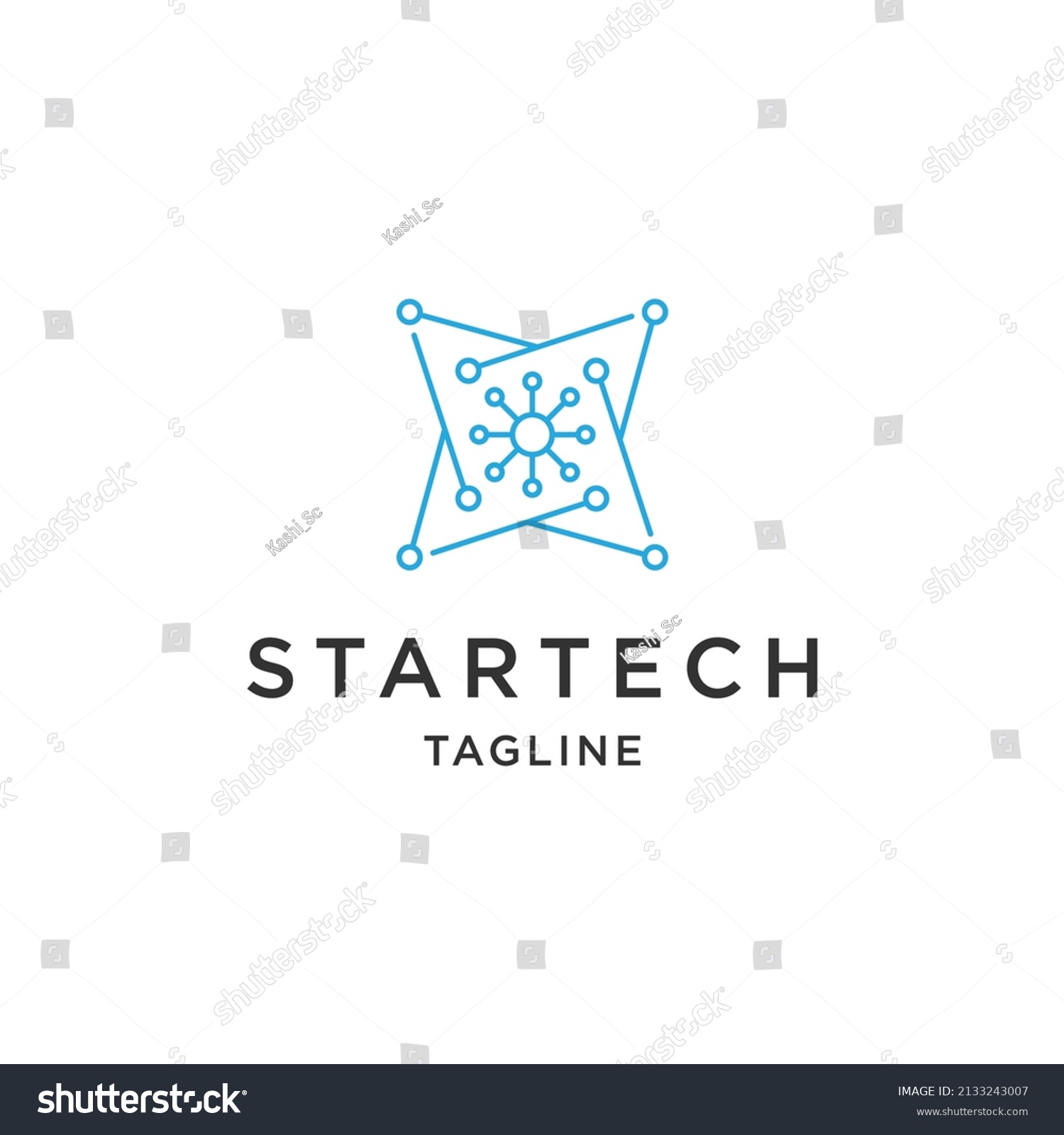 Neuron Star Logo Icon Design Template Stock Vector (Royalty Free ...