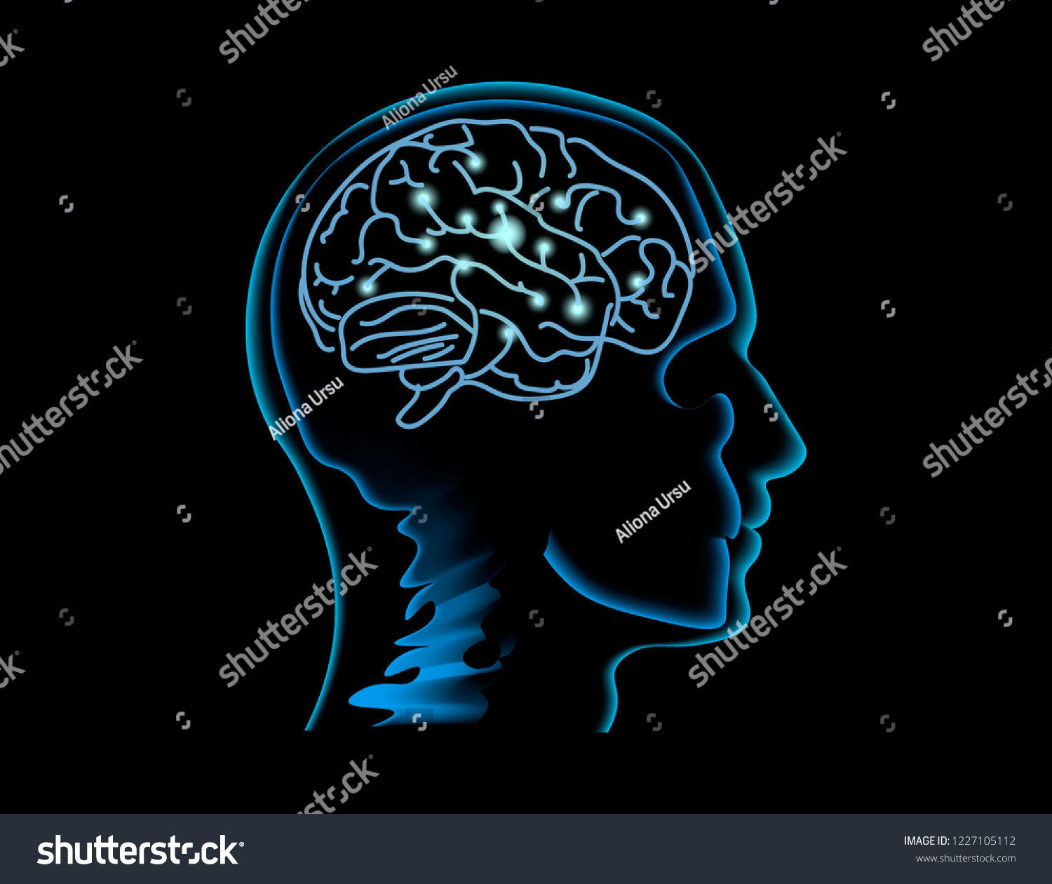Neuroscience Human Brain Vector Stock Vector (Royalty Free) 1227105112