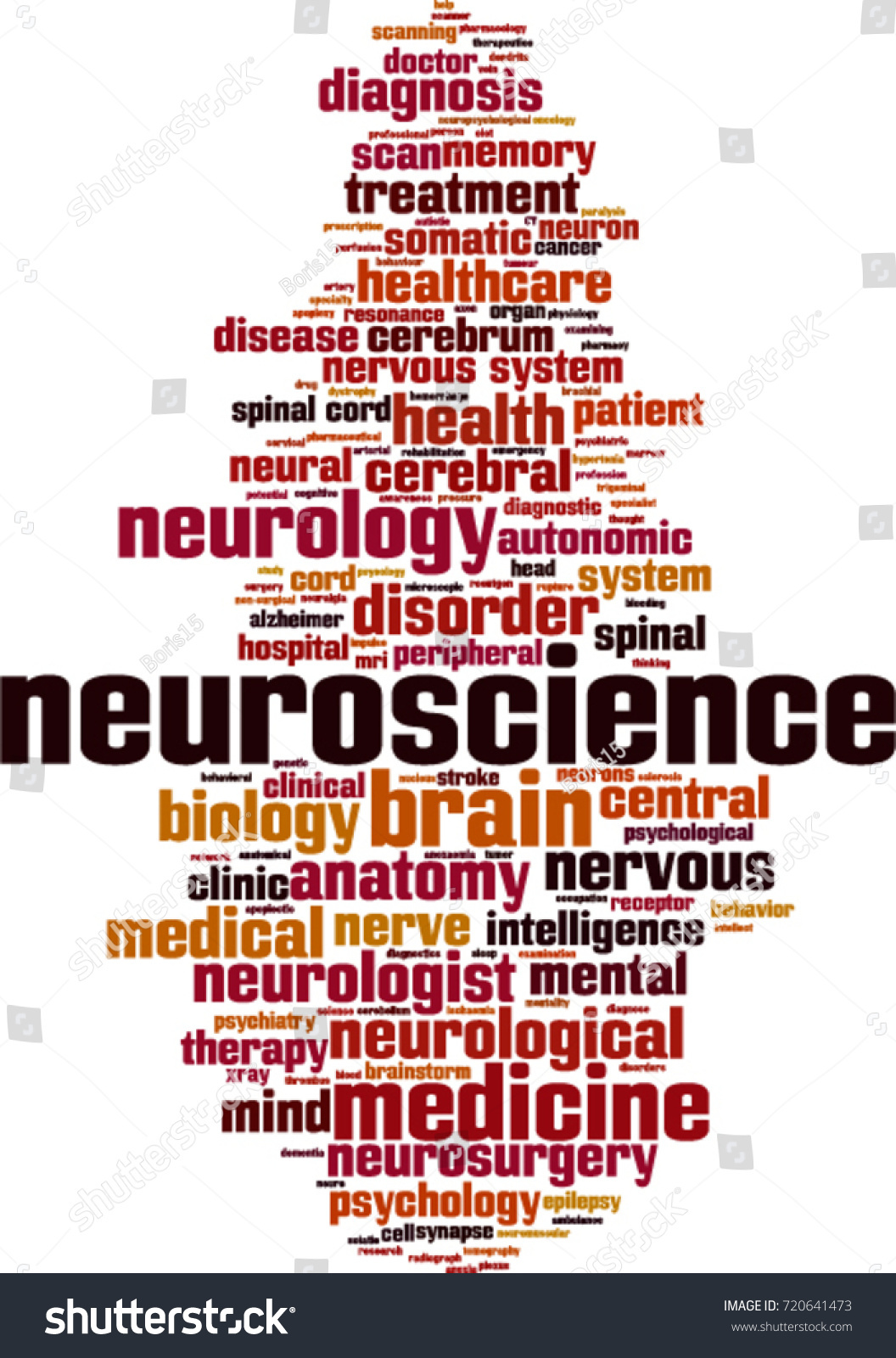 Neuroscience Word Cloud Concept Vector Illustration: เวกเตอร์สต็อก ...