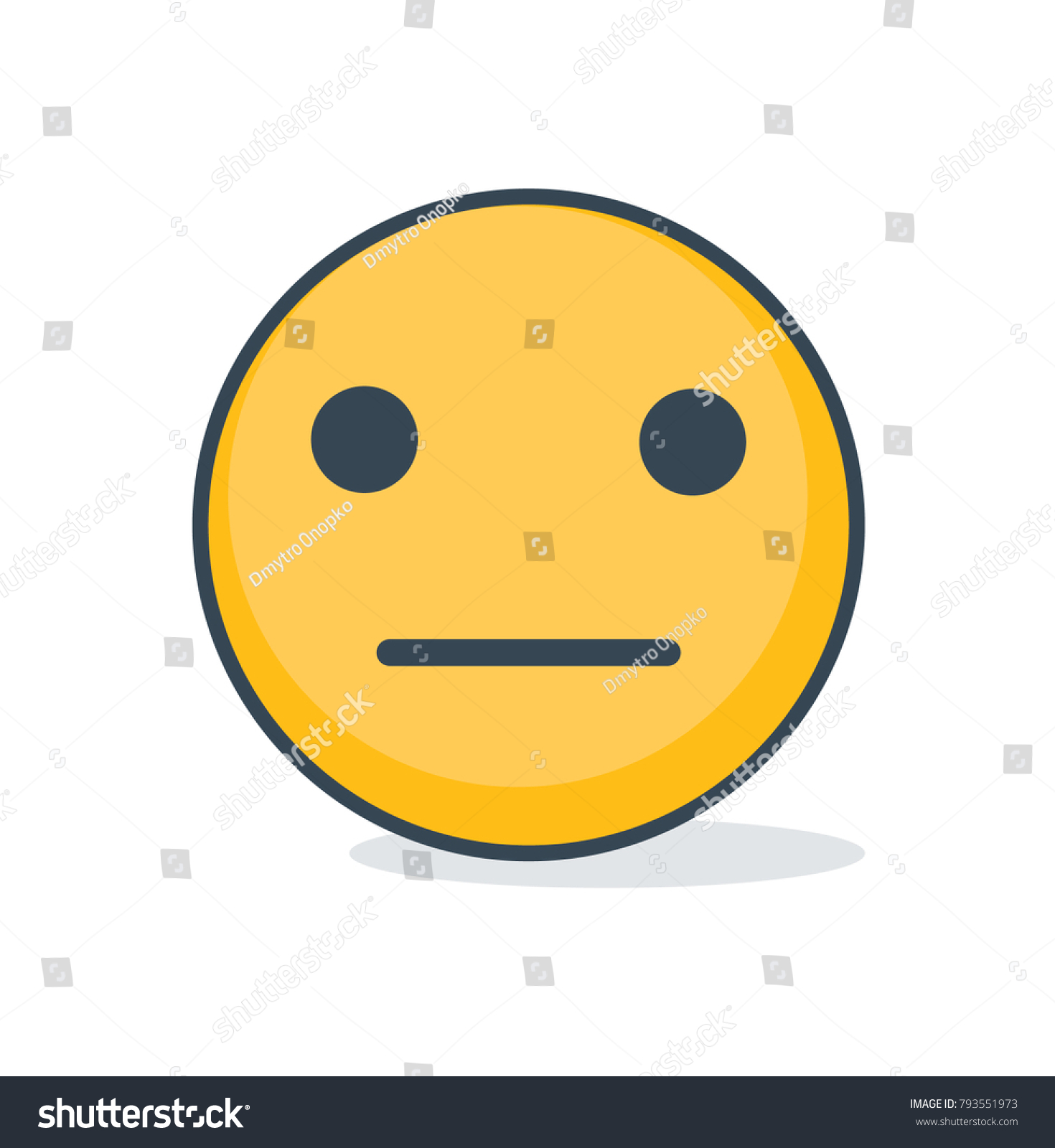Neutral Emoticon Illustration Stock Vector (Royalty Free) 793551973