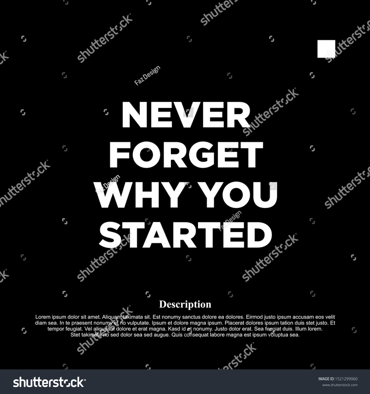 Never Forget Why You Started Inspiring Stock Vector (Royalty Free ...