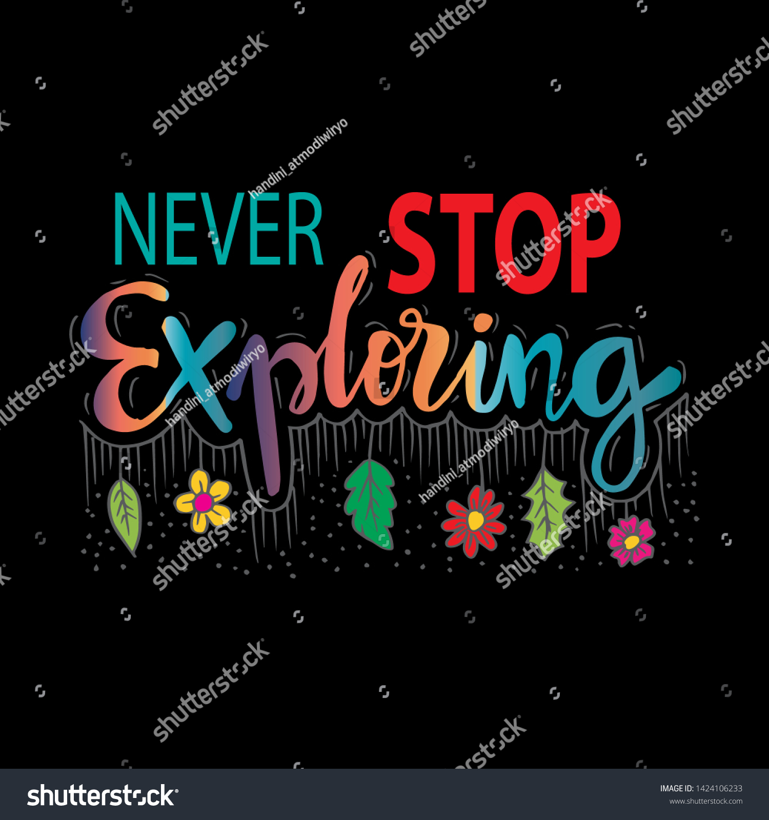 Never Stop Exploring Motivational Quote Stock Vector (Royalty Free ...