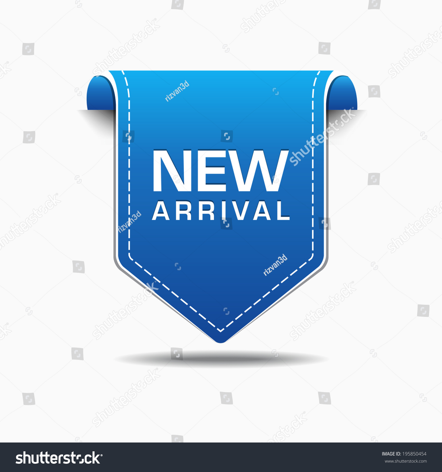 New Arrival Blue Label Icon Vector Stock Vector (Royalty Free) 195850454