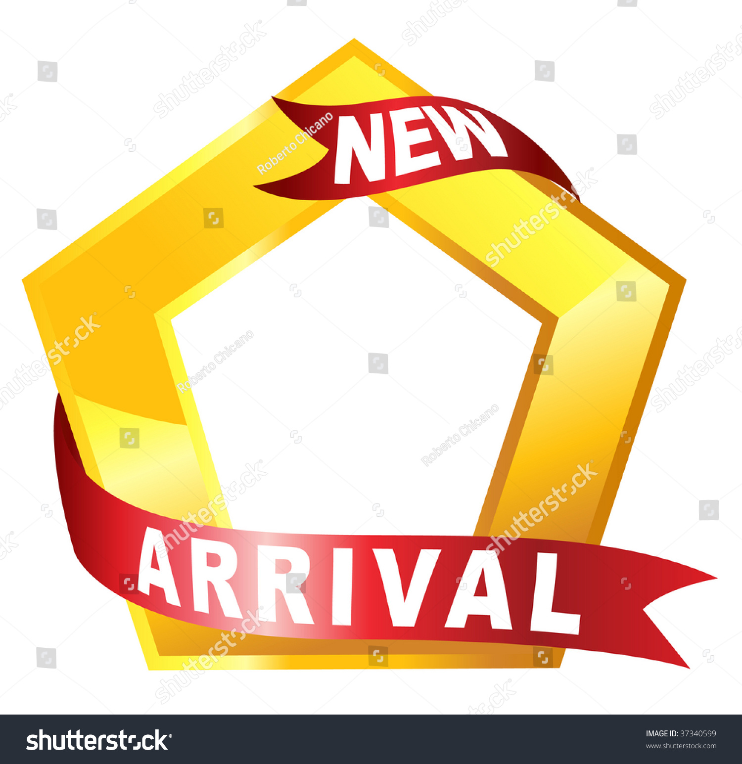 New Arrival Signage Pentagonal Shape Stock Vector (Royalty Free) 37340599