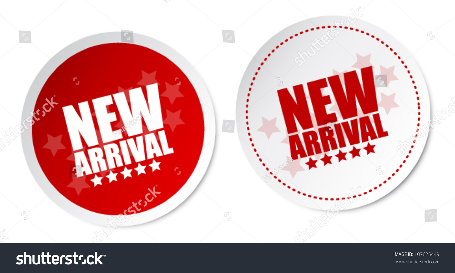 New Arrival Stickers Stock Vector (Royalty Free) 107625449