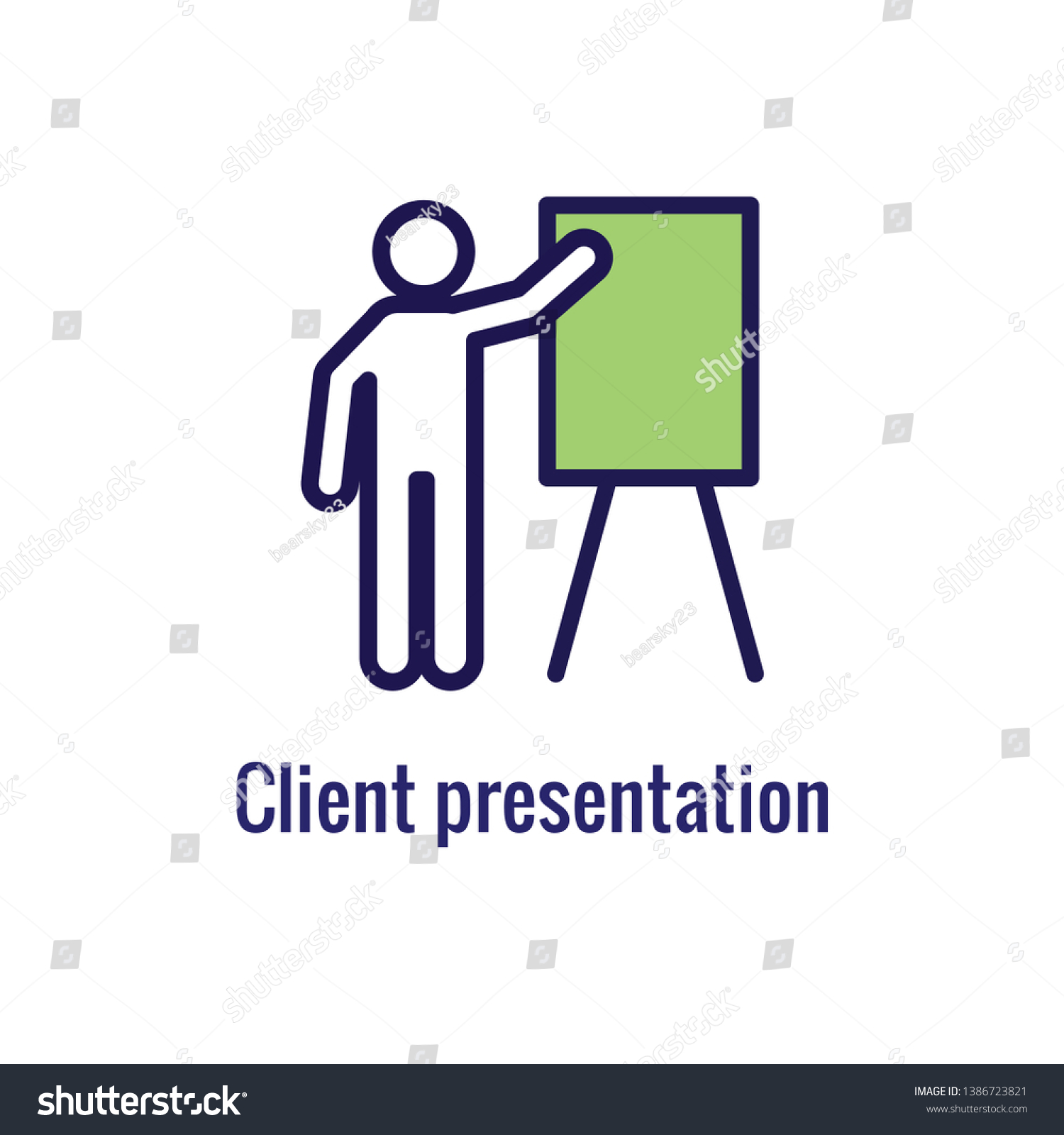 New Business Process Icon Client Presentation Stock Vector (Royalty ...
