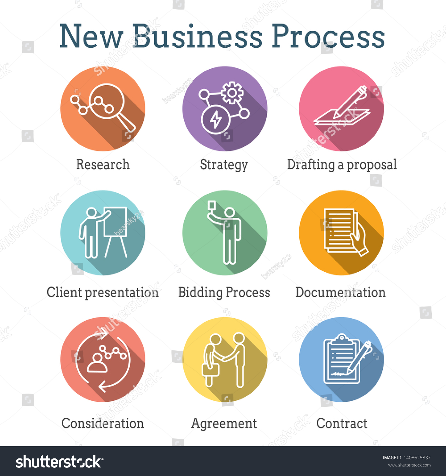 New Business Process Icon Set W: vetor stock (livre de direitos ... New Business Process Icon Set W: vetor stock (livre de direitos ...