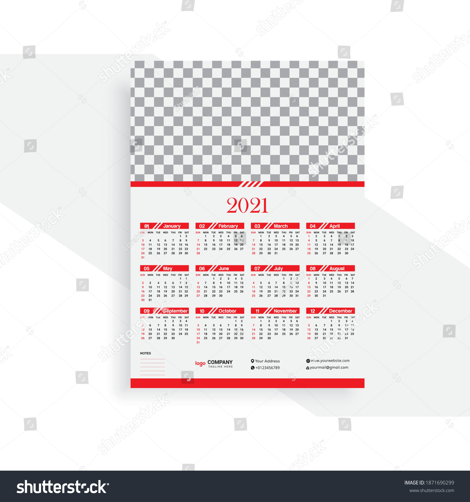 New Calendar 2021 Design Template Stock Vector (Royalty Free ...