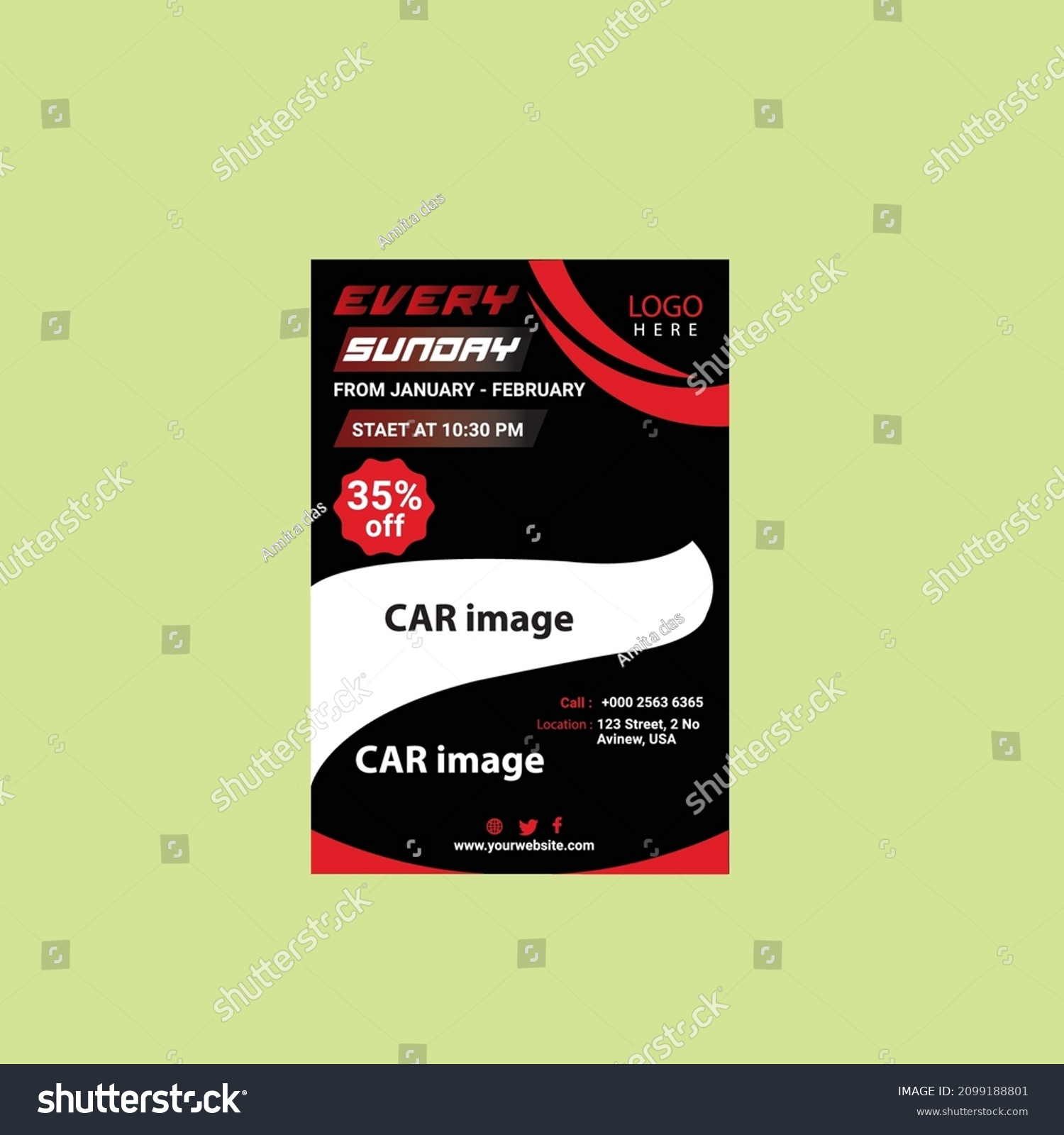 New Car Flyer Vector File Stock Vector (Royalty Free) 2099188801