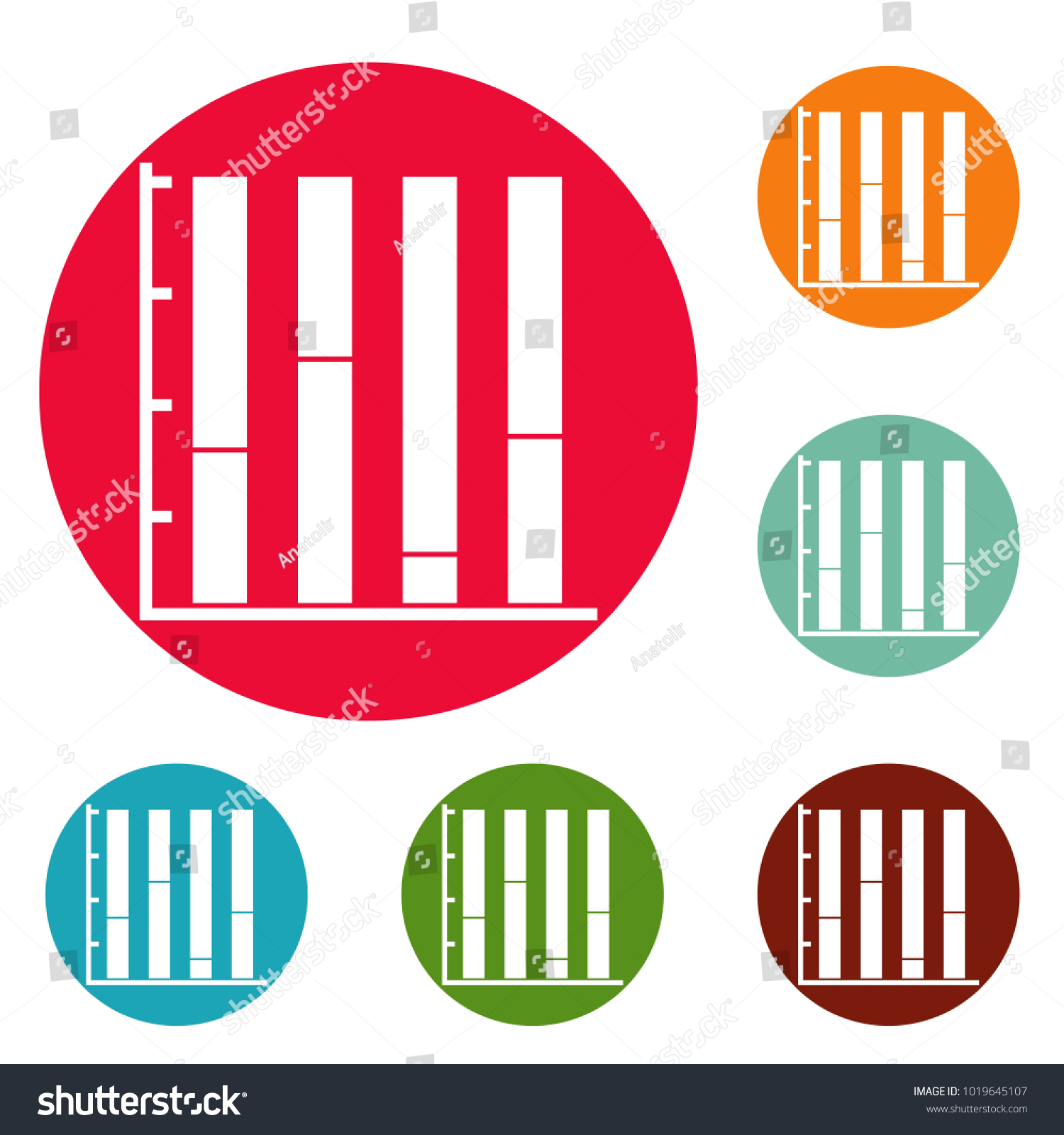 New Chart Icons Circle Set Vector Stock Vector (Royalty Free ...