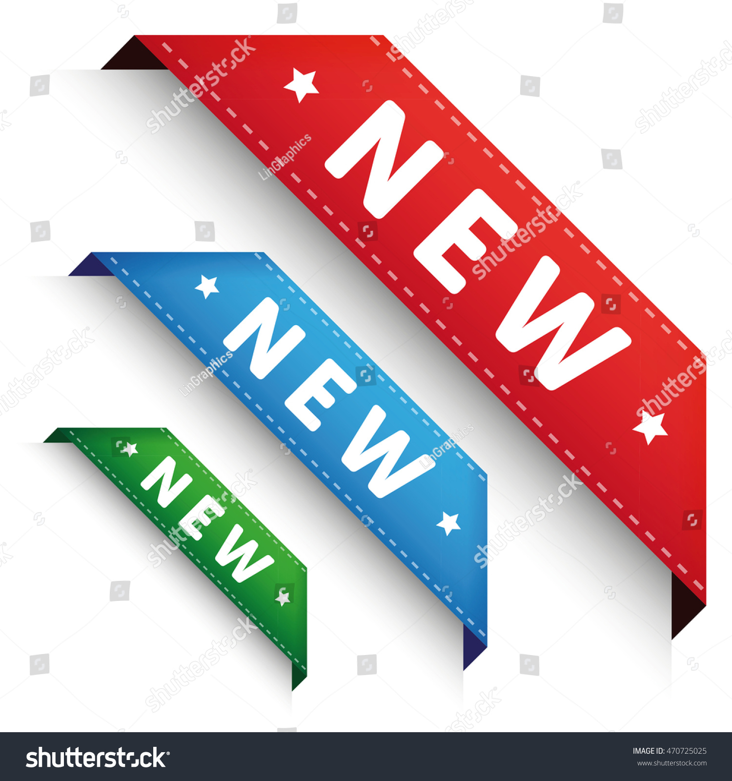New Corner Banner Corner Ribbon Set Stock Vector (Royalty Free) 470725025