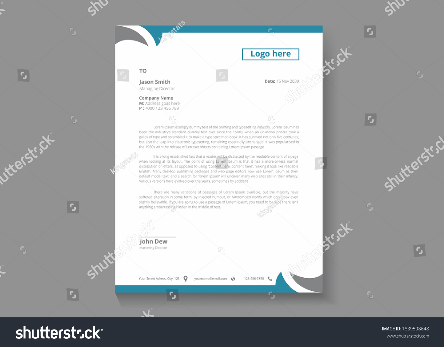 New Creative Letterhead Design Vector Graphics Stock Vector (Royalty ...