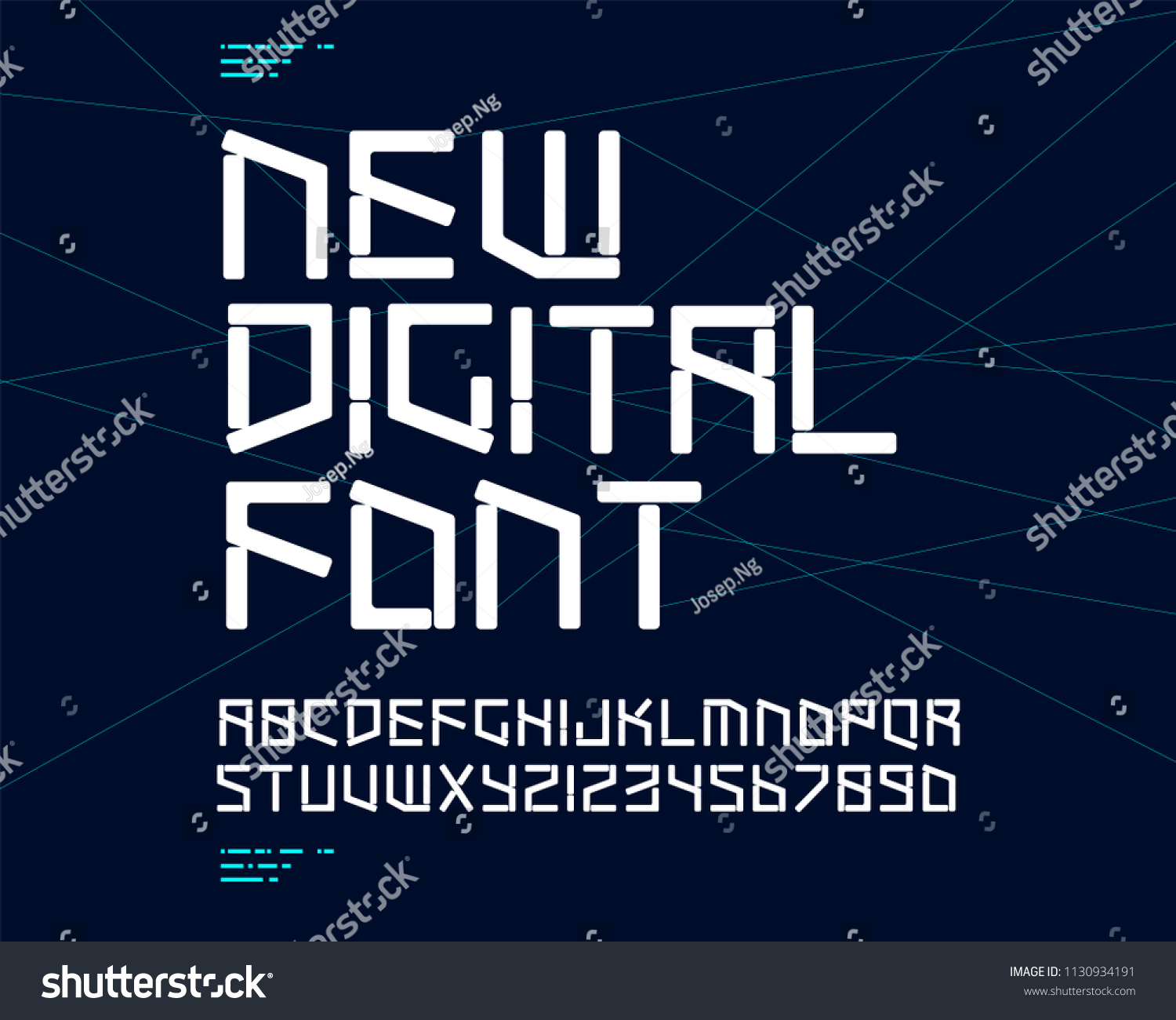 New Digital Age Font Set Stock Vector (Royalty Free) 1130934191