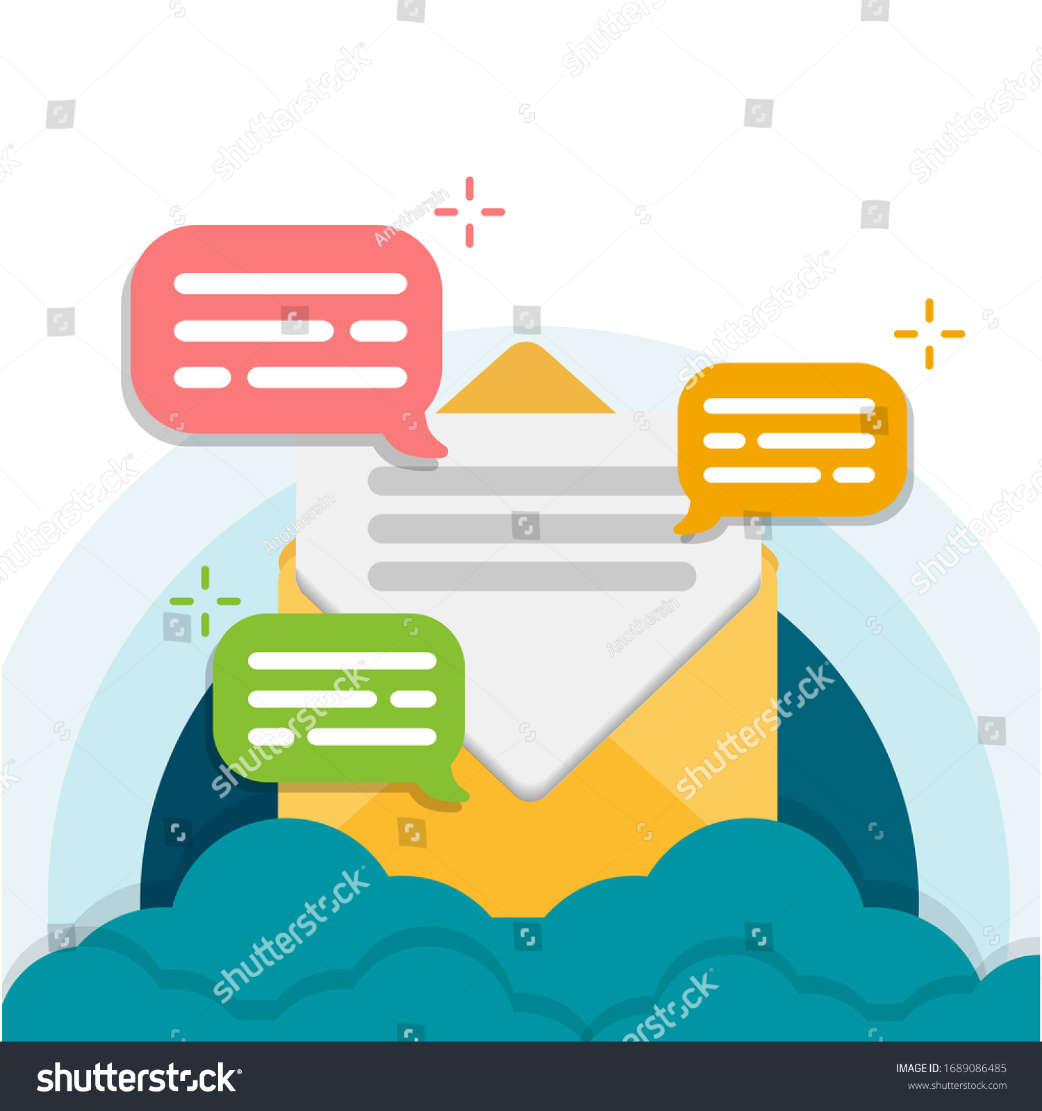 New Email Message Mail Notification Social Stock Vector (Royalty Free ...