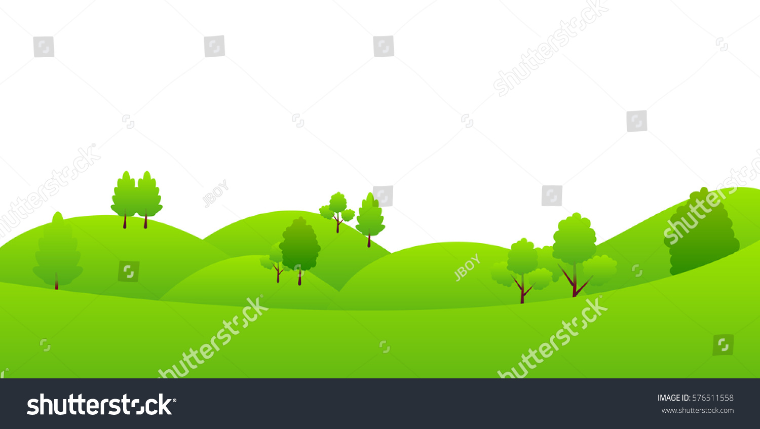 New Green Tree Scenery Background Stock Vector (Royalty Free) 576511558 ...