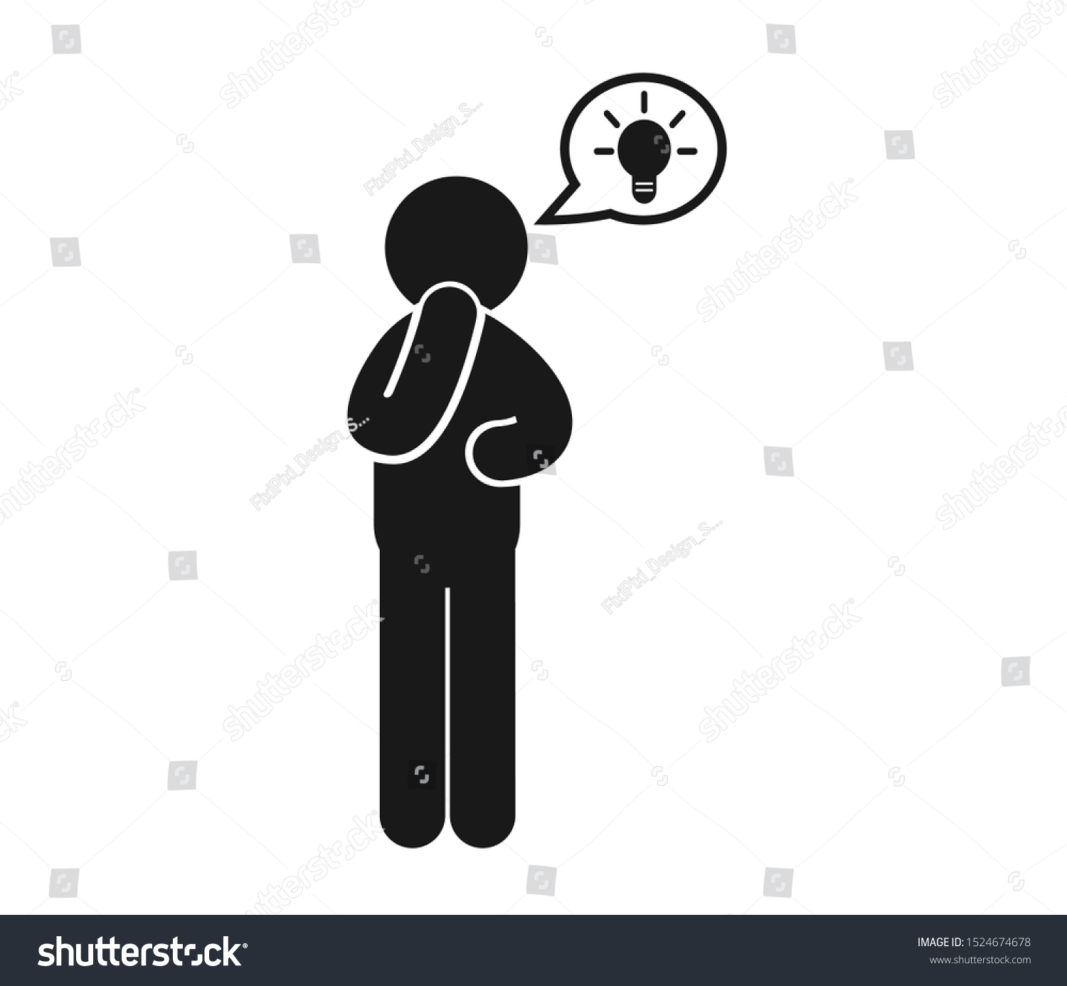 New Idea Thinking Icon Idea Generation Stock Vector (Royalty Free ...