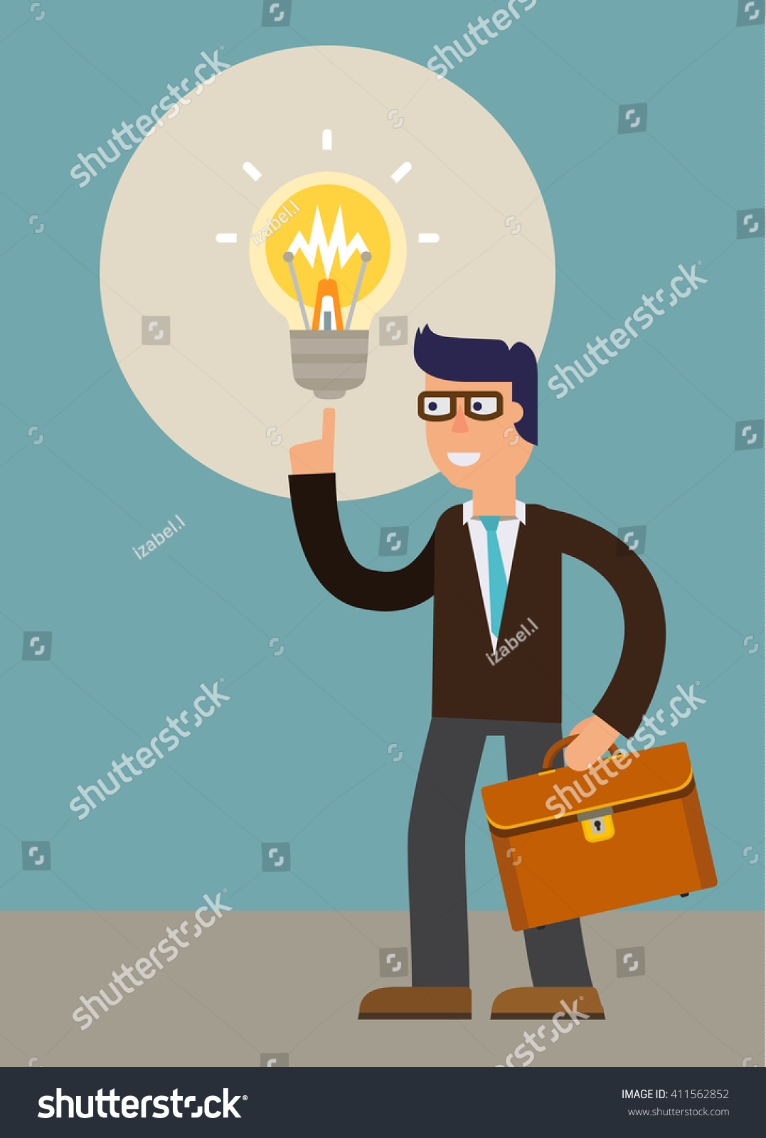 New Idea Vector Cartoon Illustration: vector de stock (libre de ...