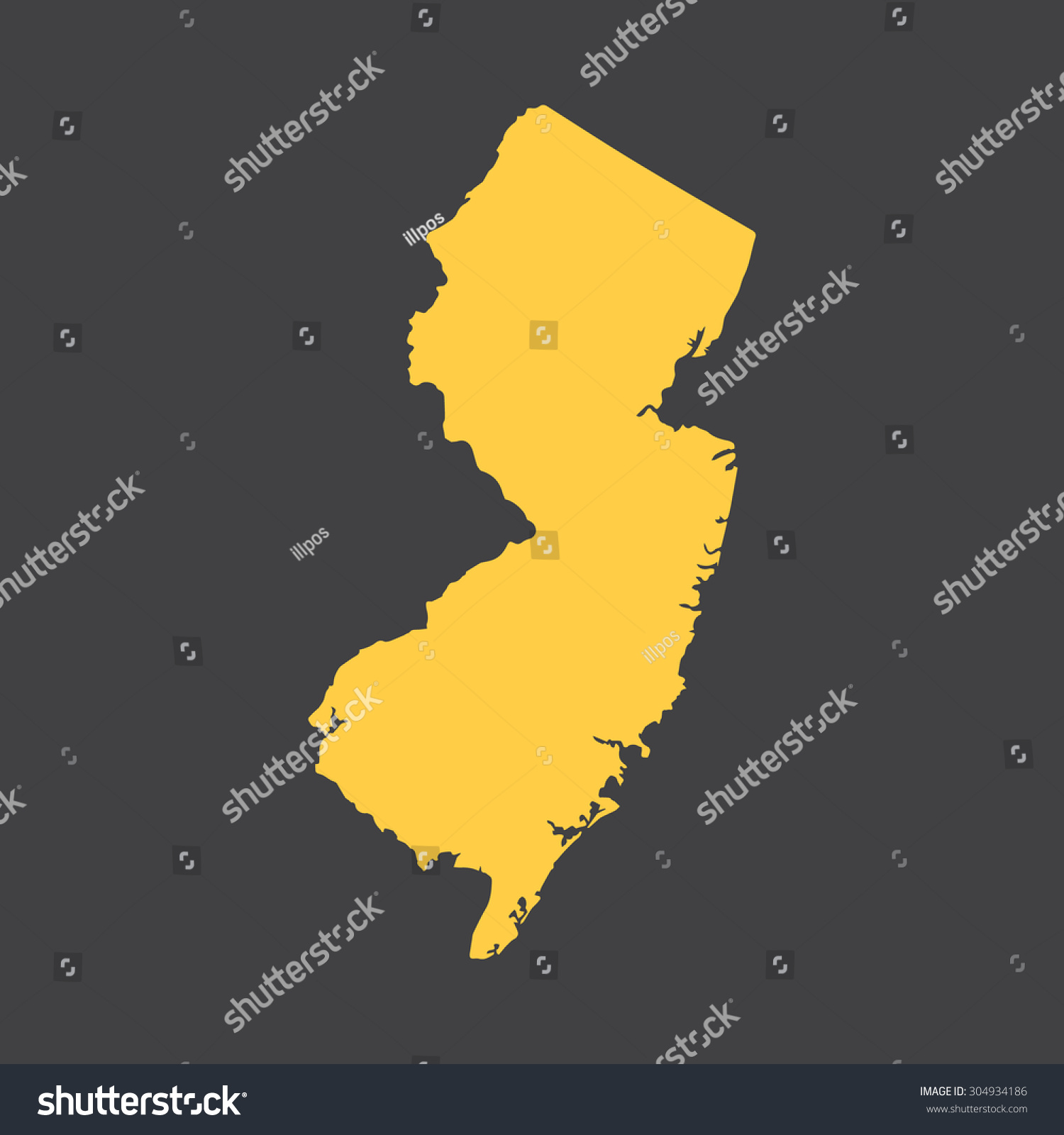 New Jersey Bordermap Vector Illustration Eps8 Stock Vector (Royalty ...