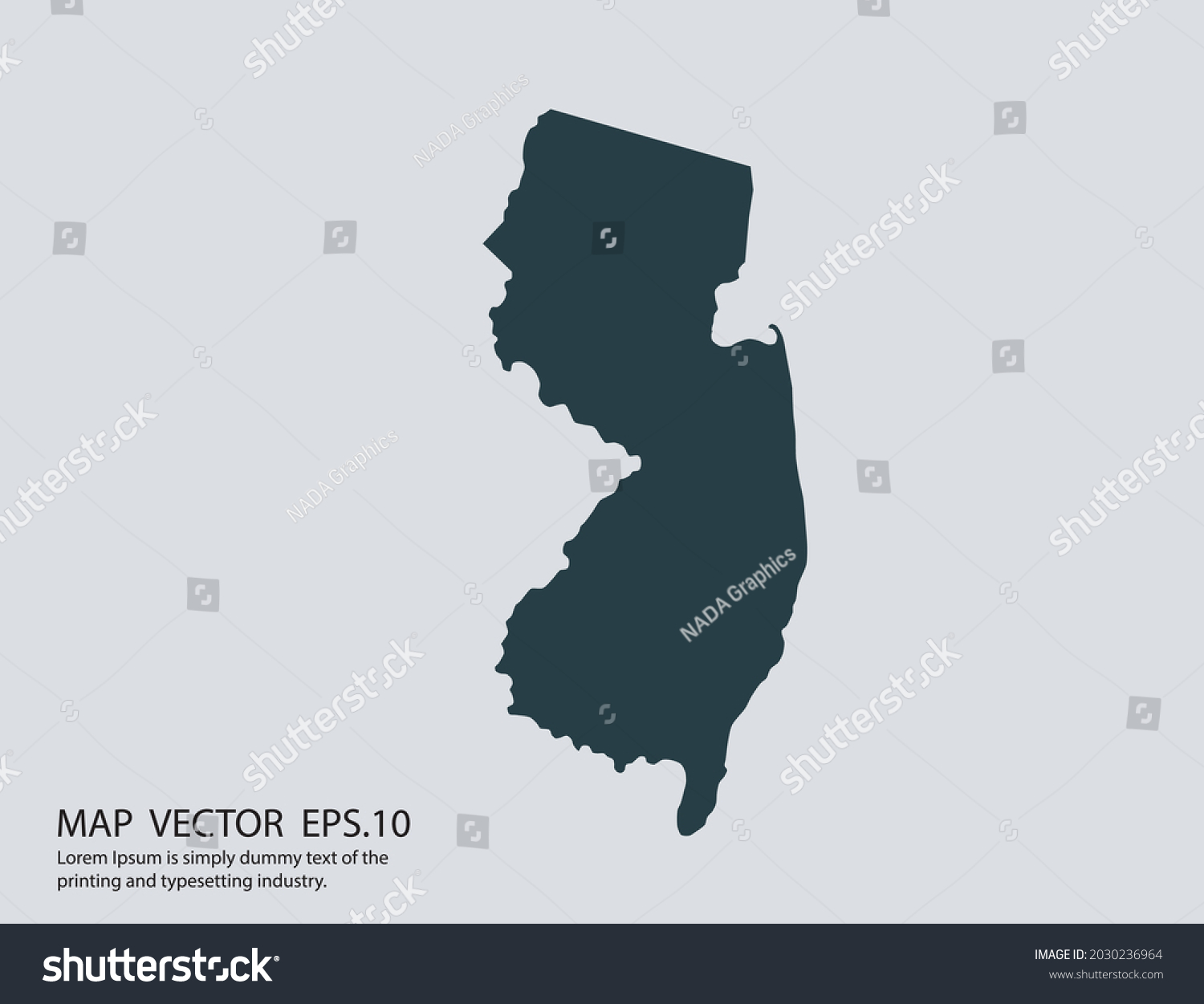 New Jersey Map Vector Isolated On Stock Vector (Royalty Free ...