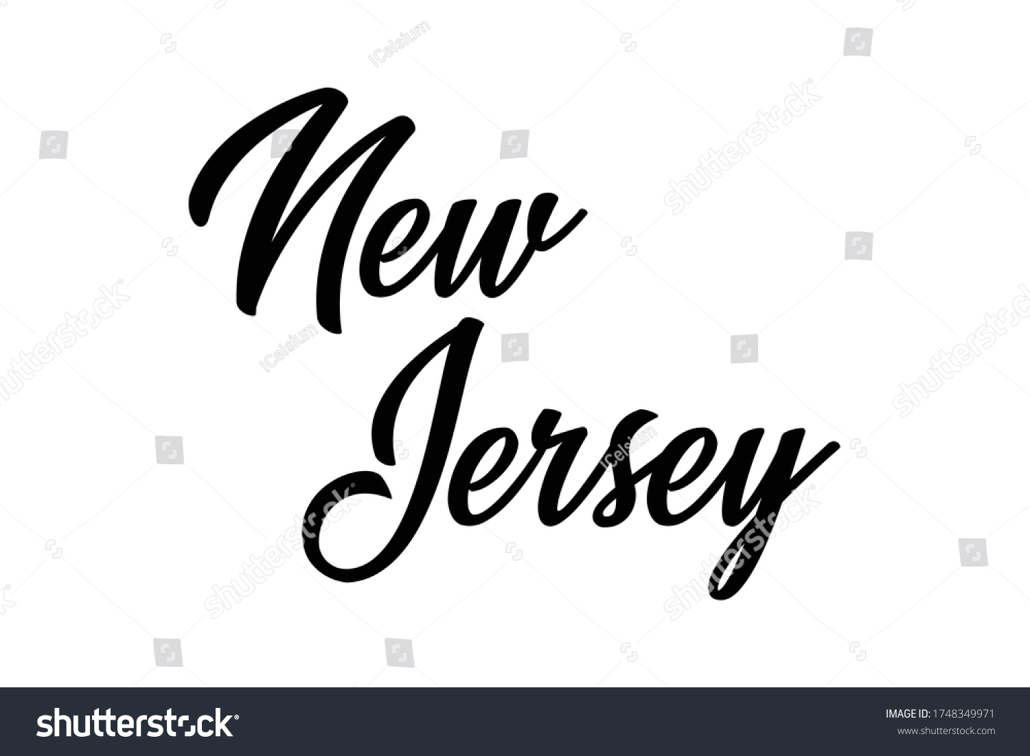 New Jersey Text Design Vector Calligraphy Stock Vector (Royalty Free ...